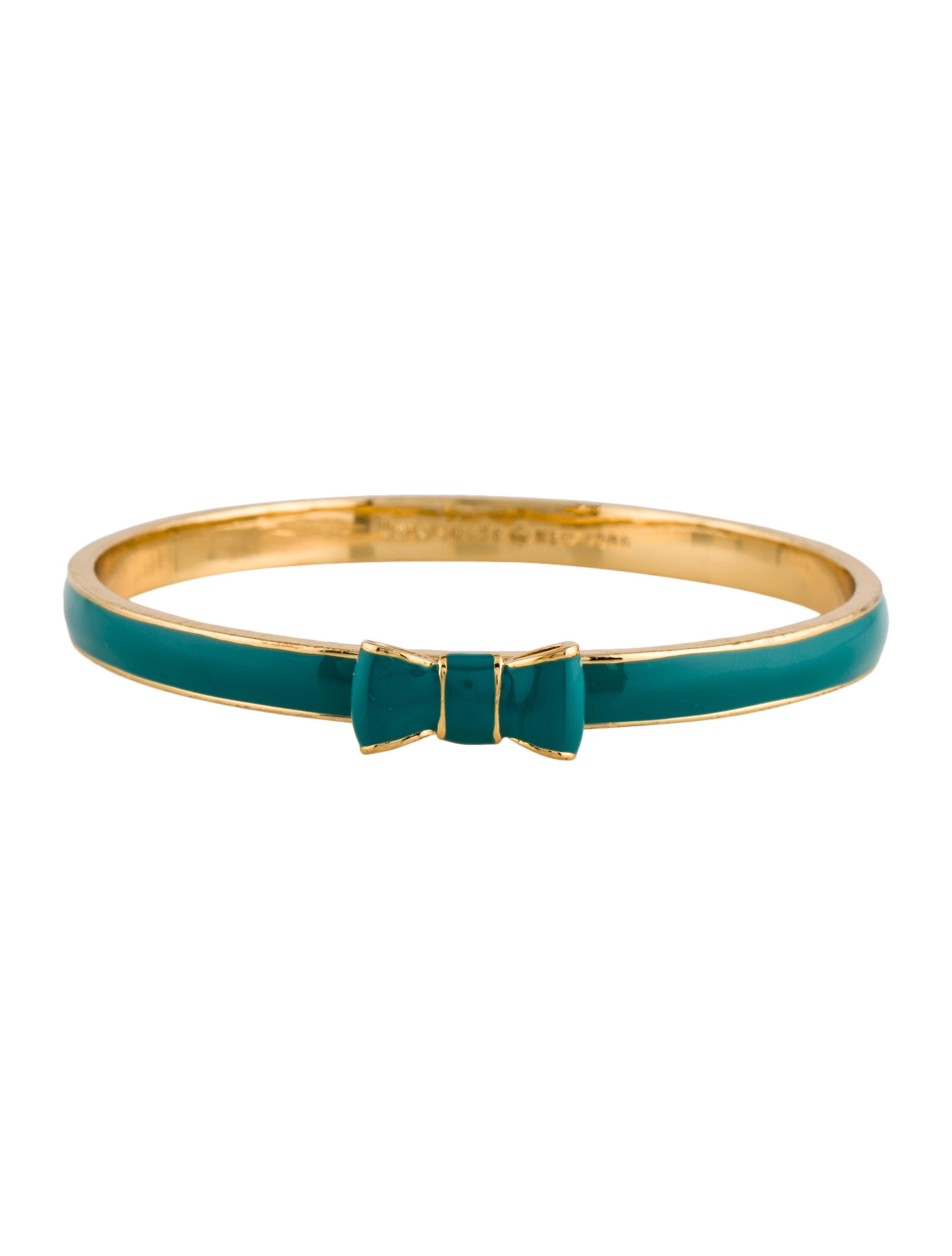 Kate Spade New York Enamel Bow Bangle Bracelet - Blue, Gold-Tone Metal ...