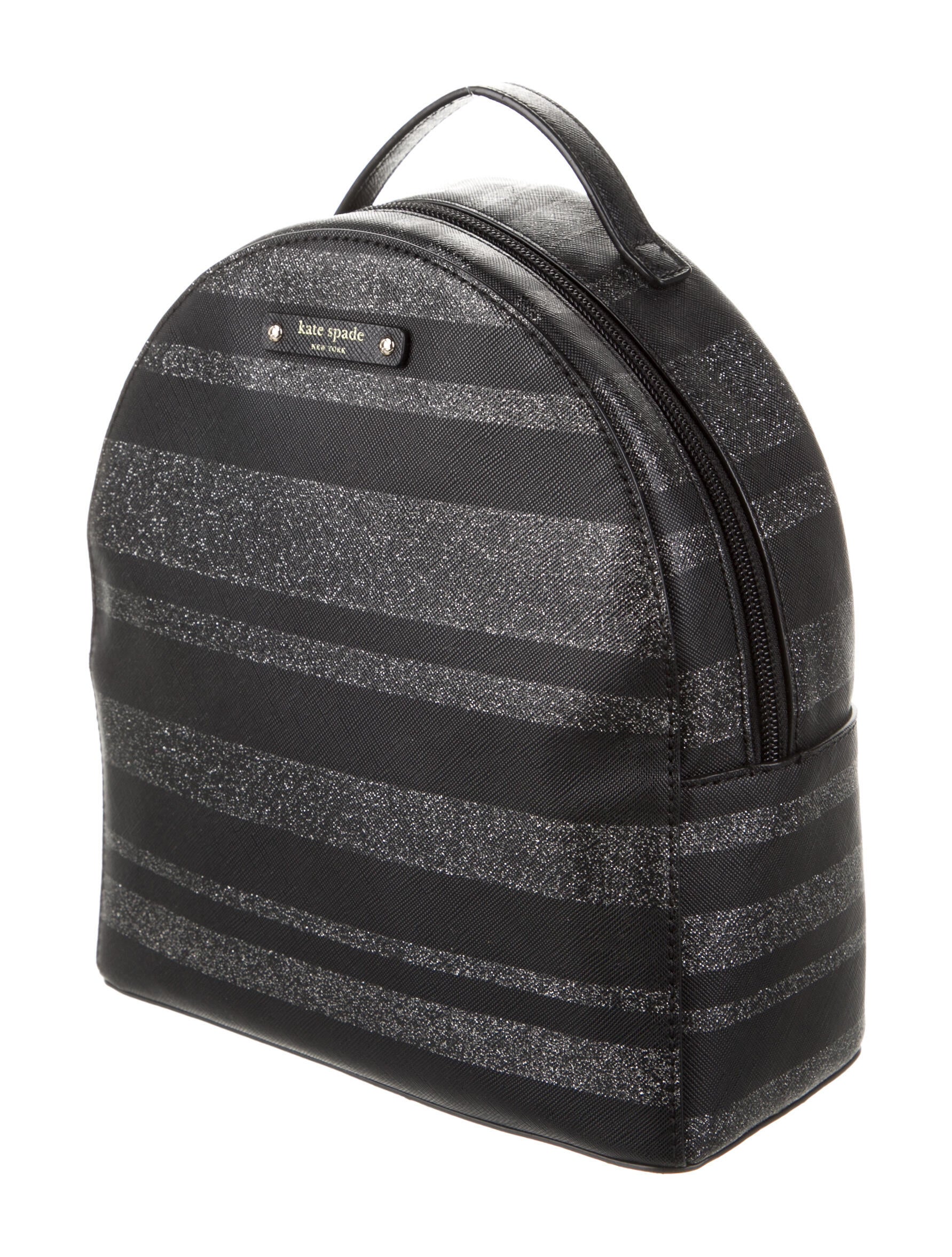 Kate Spade New York Glitter Saffiano Leather Backpack - Black Backpacks ...
