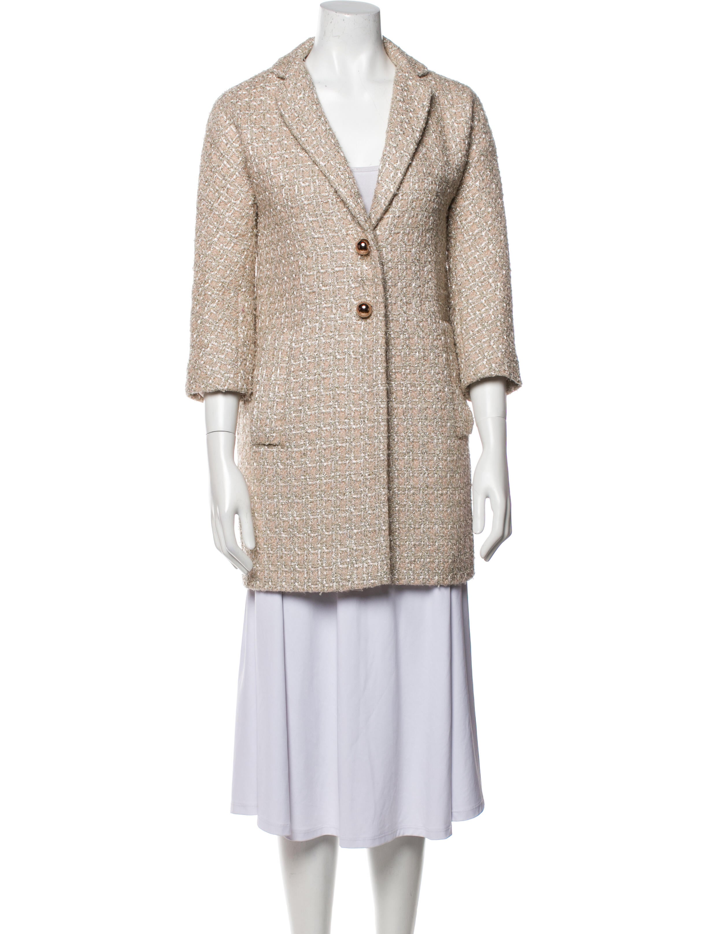 Kate Spade New York Tweed Pattern Coat - Metallic Coats, Clothing ...