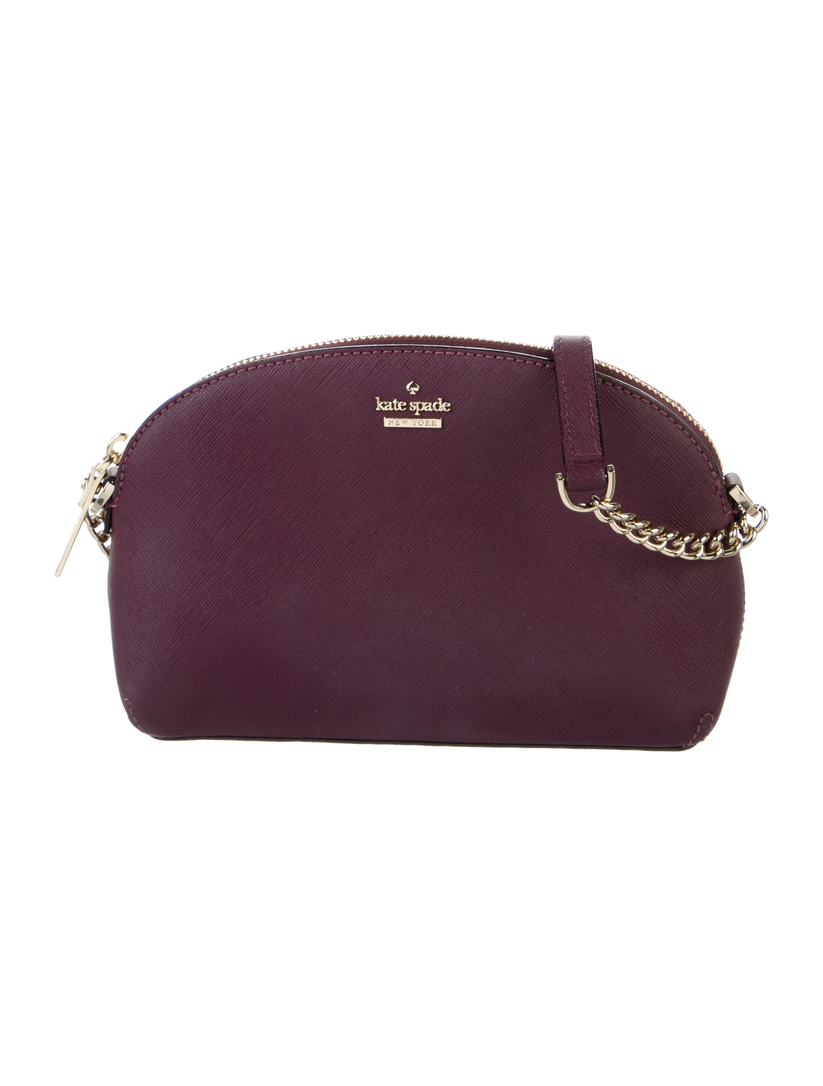 Kate Spade New York Leather Chain-Link Crossbody Bag - Purple Crossbody ...