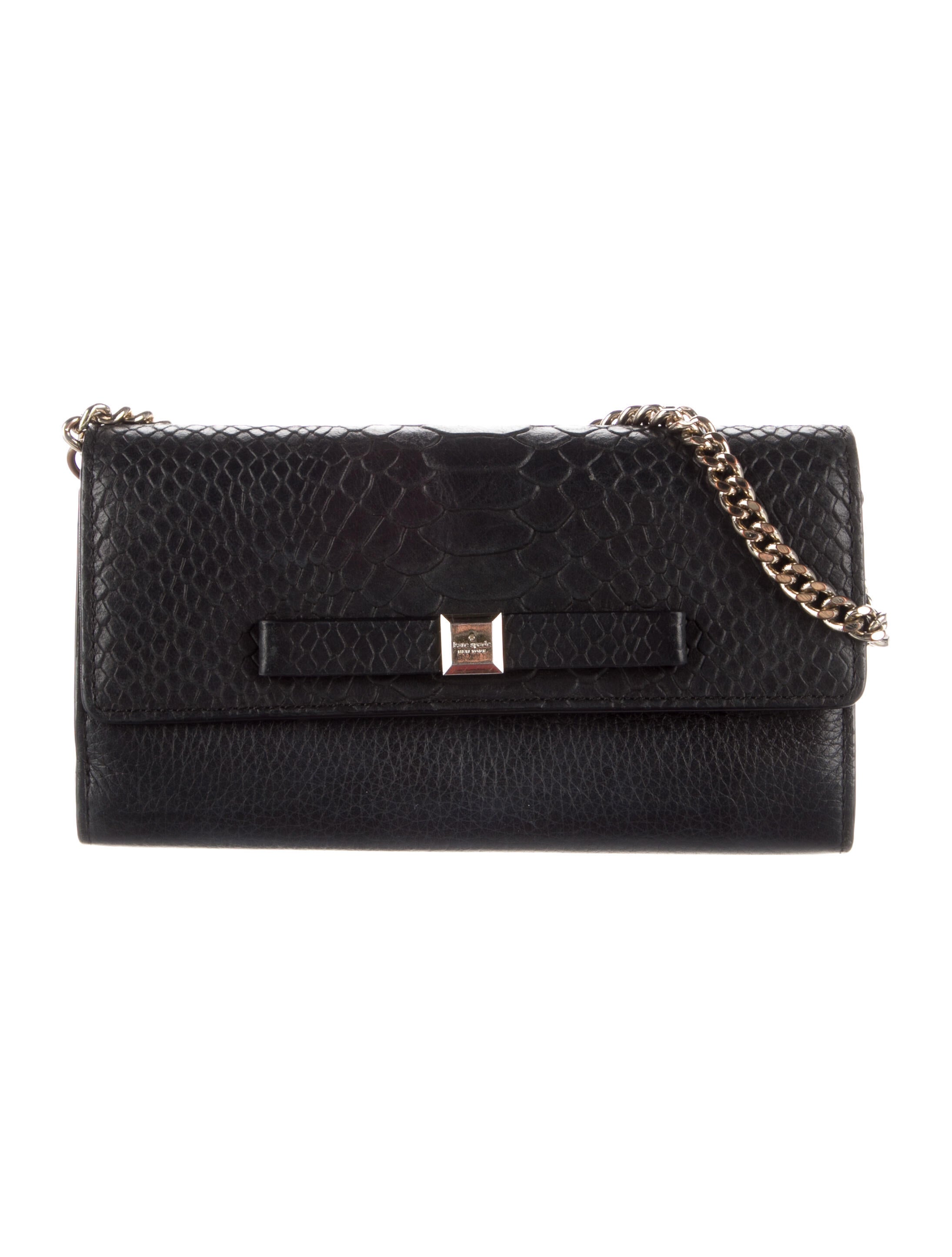 Kate Spade New York Chain Linked Leather Handle Bag - Black Handle Bags ...