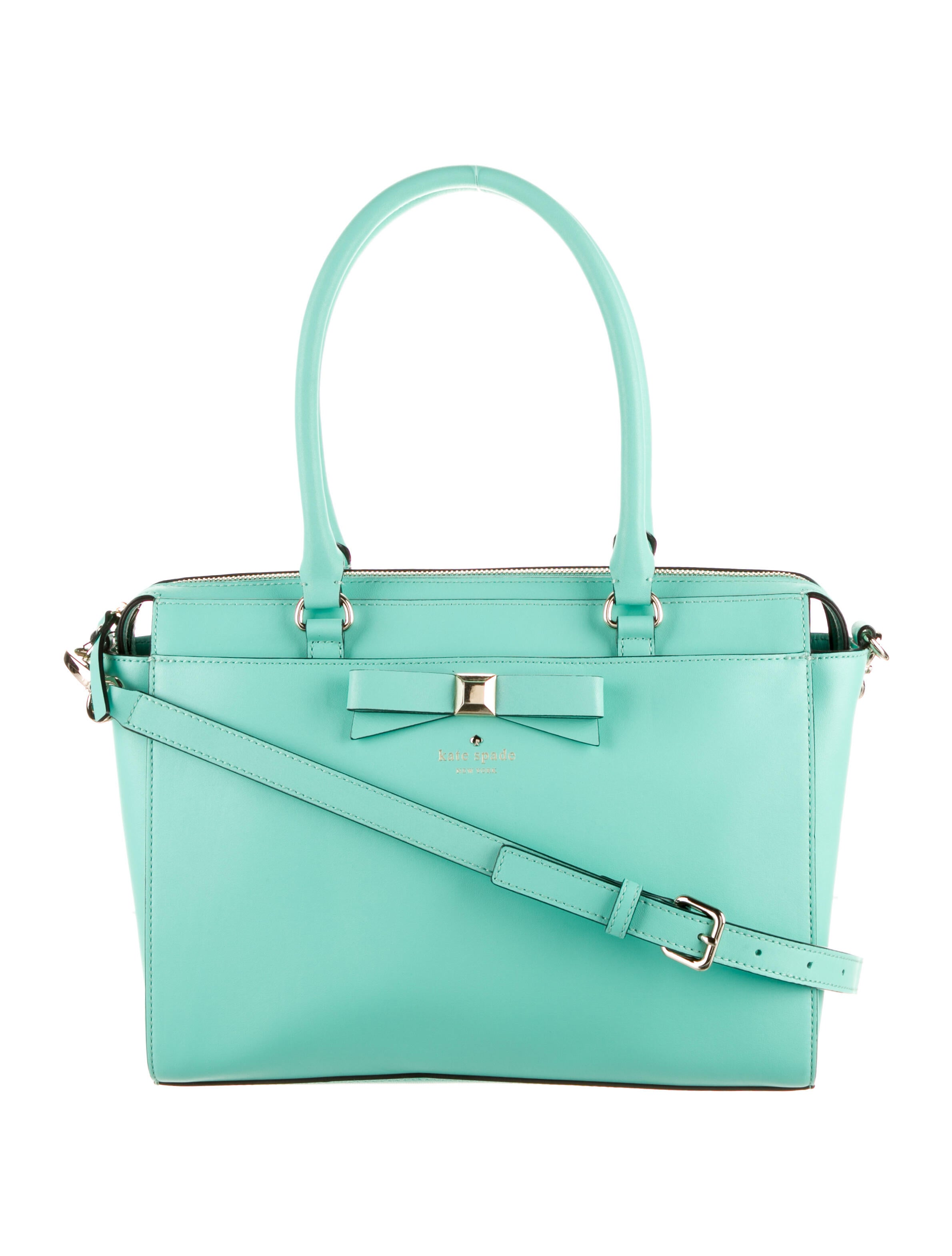 Kate Spade New York Leather-Trimmed Tweed Bag - Blue Shoulder Bags ...