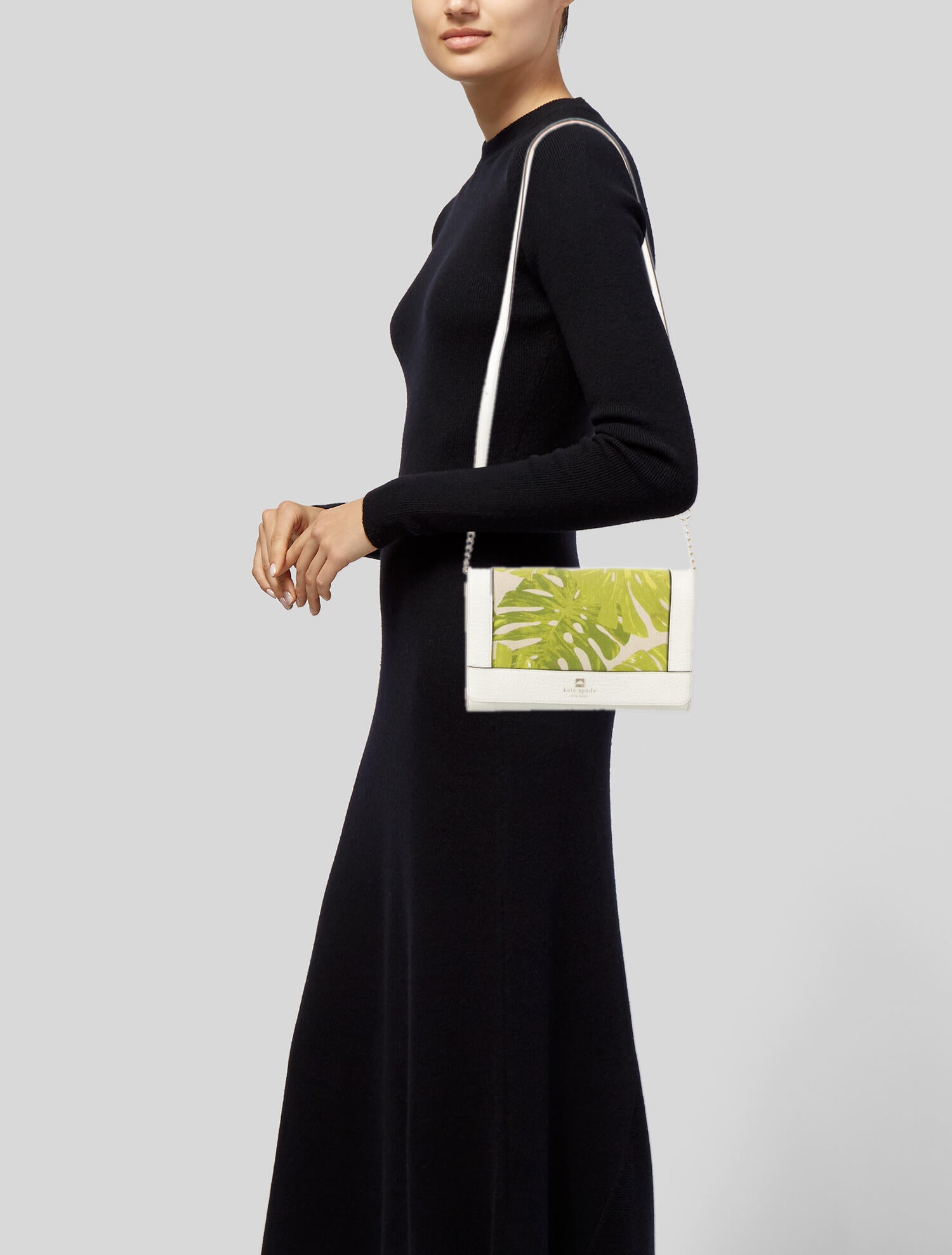 Kate Spade New York Chain-Link Leather Shoulder Bag - White Shoulder ...