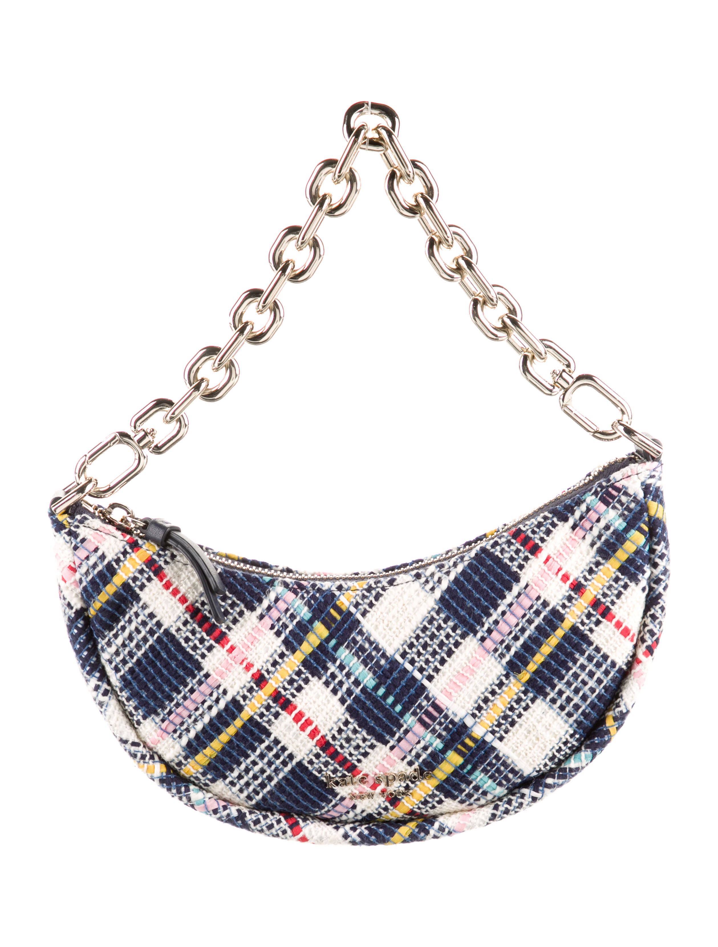Kate Spade New York Tweed Chain-Link Handle Bag - Blue Handle Bags ...