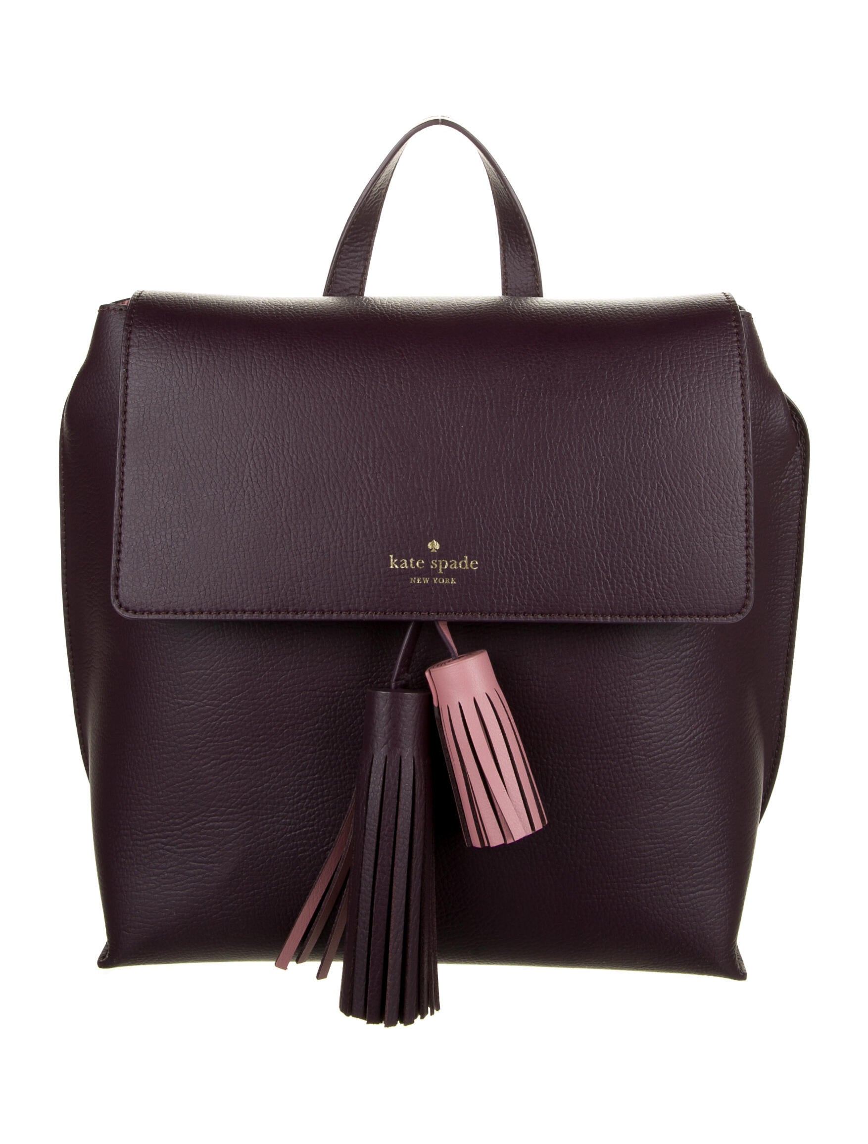 Kate Spade New York Leather Tassel-Accented Backpack - Purple Backpacks ...