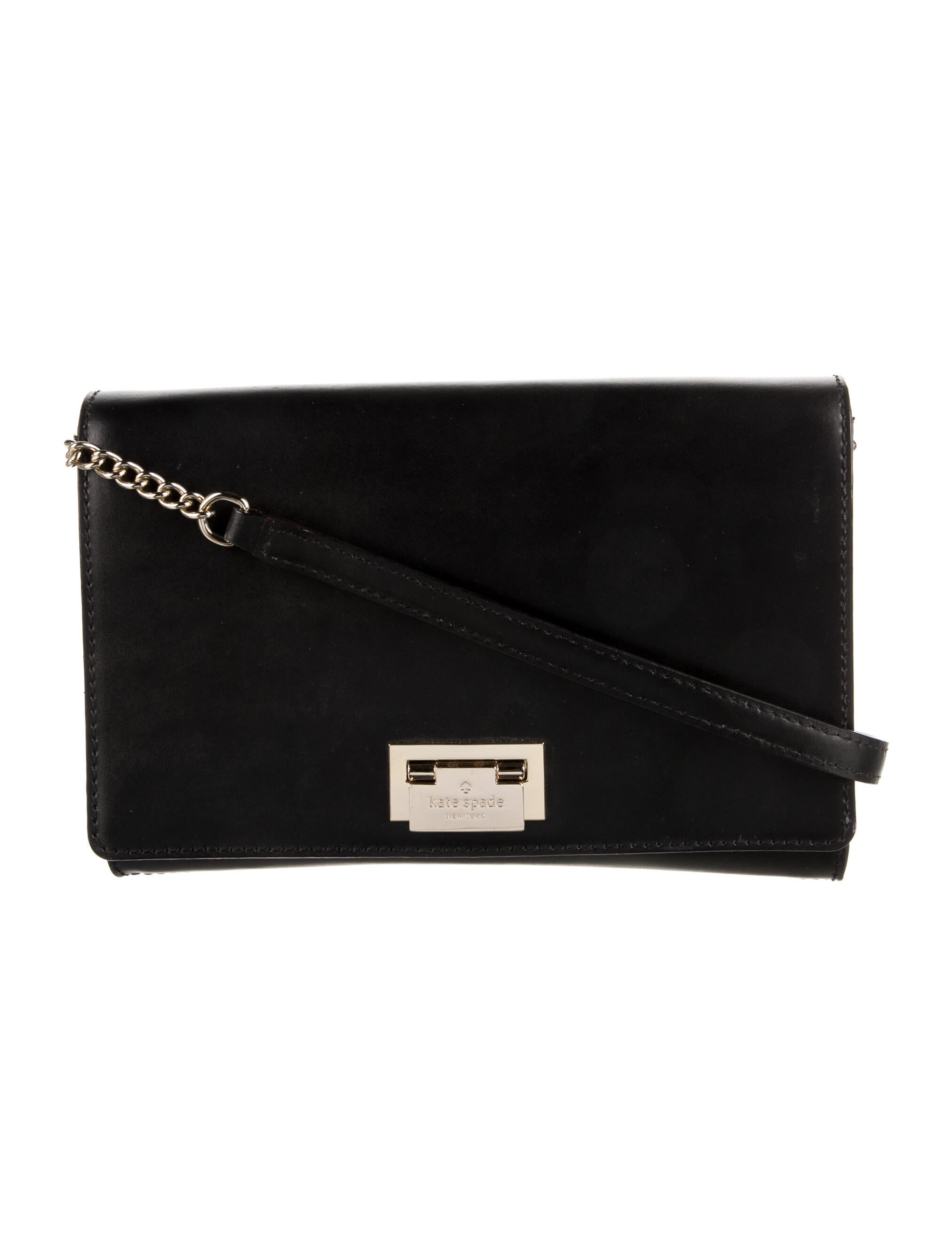 Kate Spade New York Chain-Link Leather Crossbody Bag - Black Crossbody ...