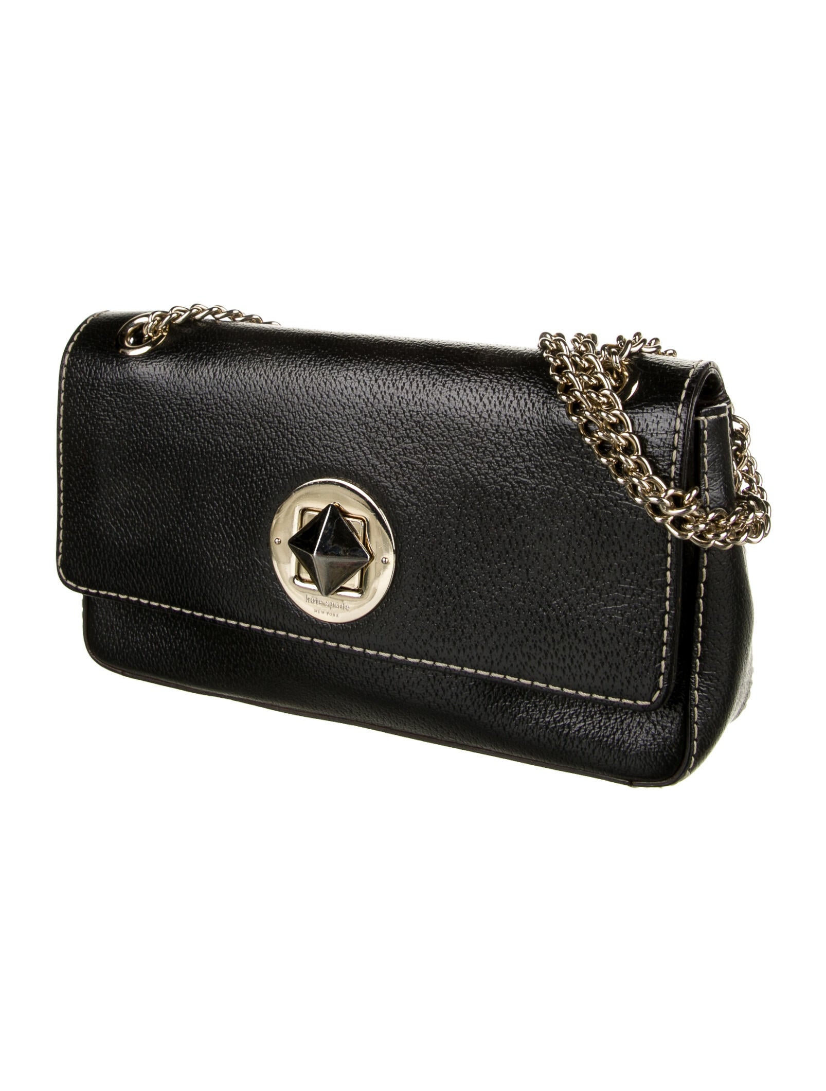 Kate Spade New York Leather Chain-Linked Shoulder Bag - Black Shoulder ...