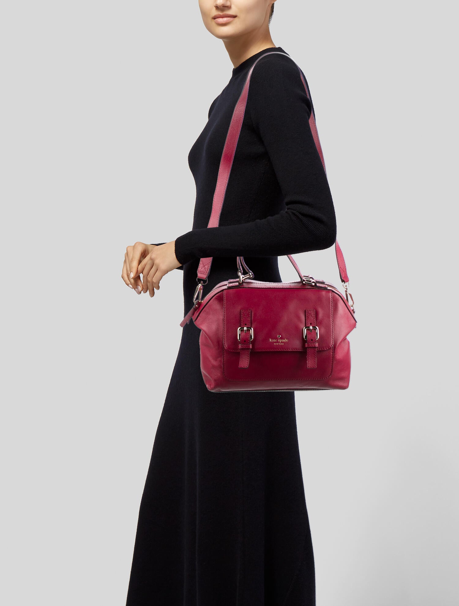 Kate Spade New York Small Leather Satchel - Burgundy Satchels, Handbags ...