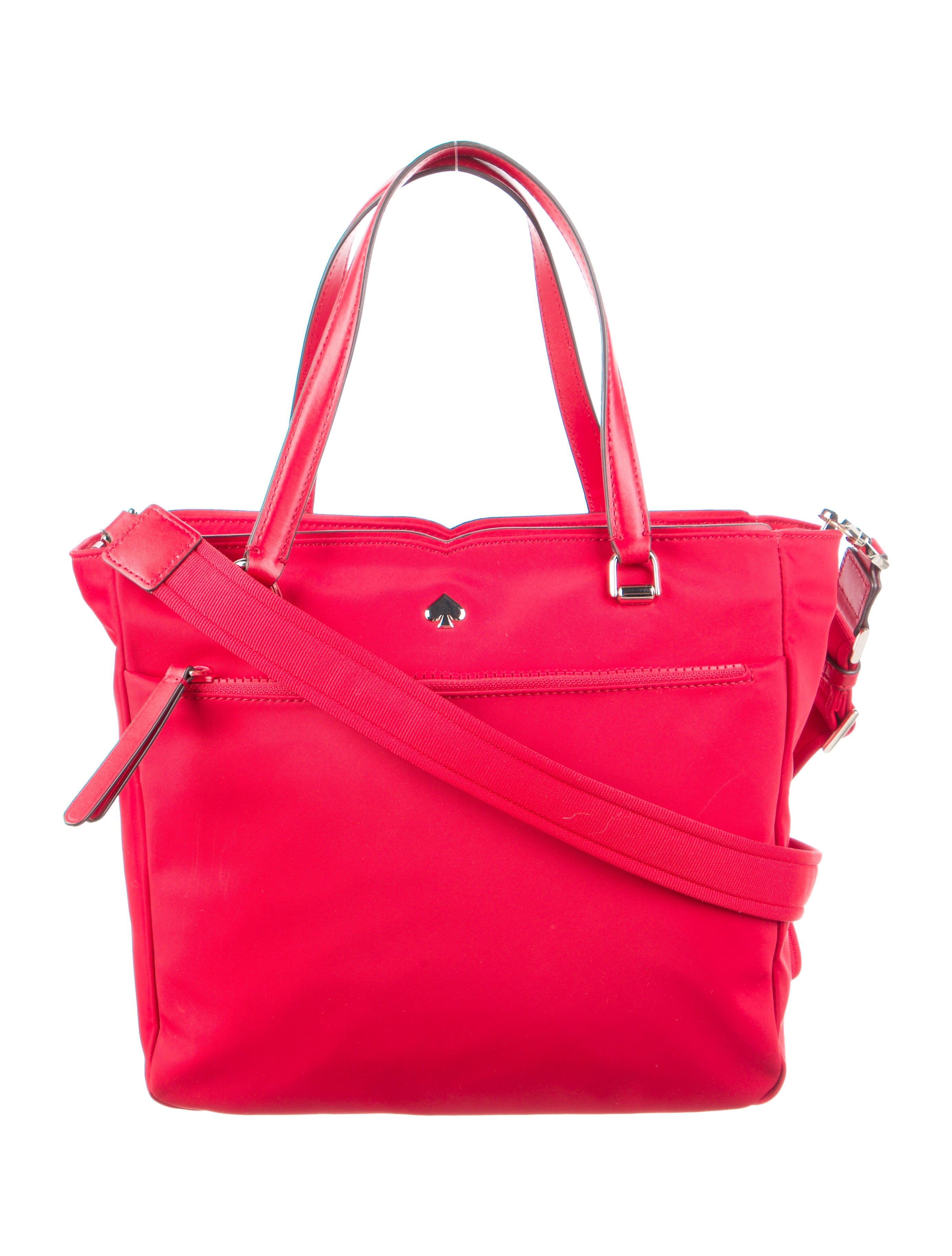 Kate Spade New York Nylon Leather-Trimmed Handle Bag - Red Handle Bags ...