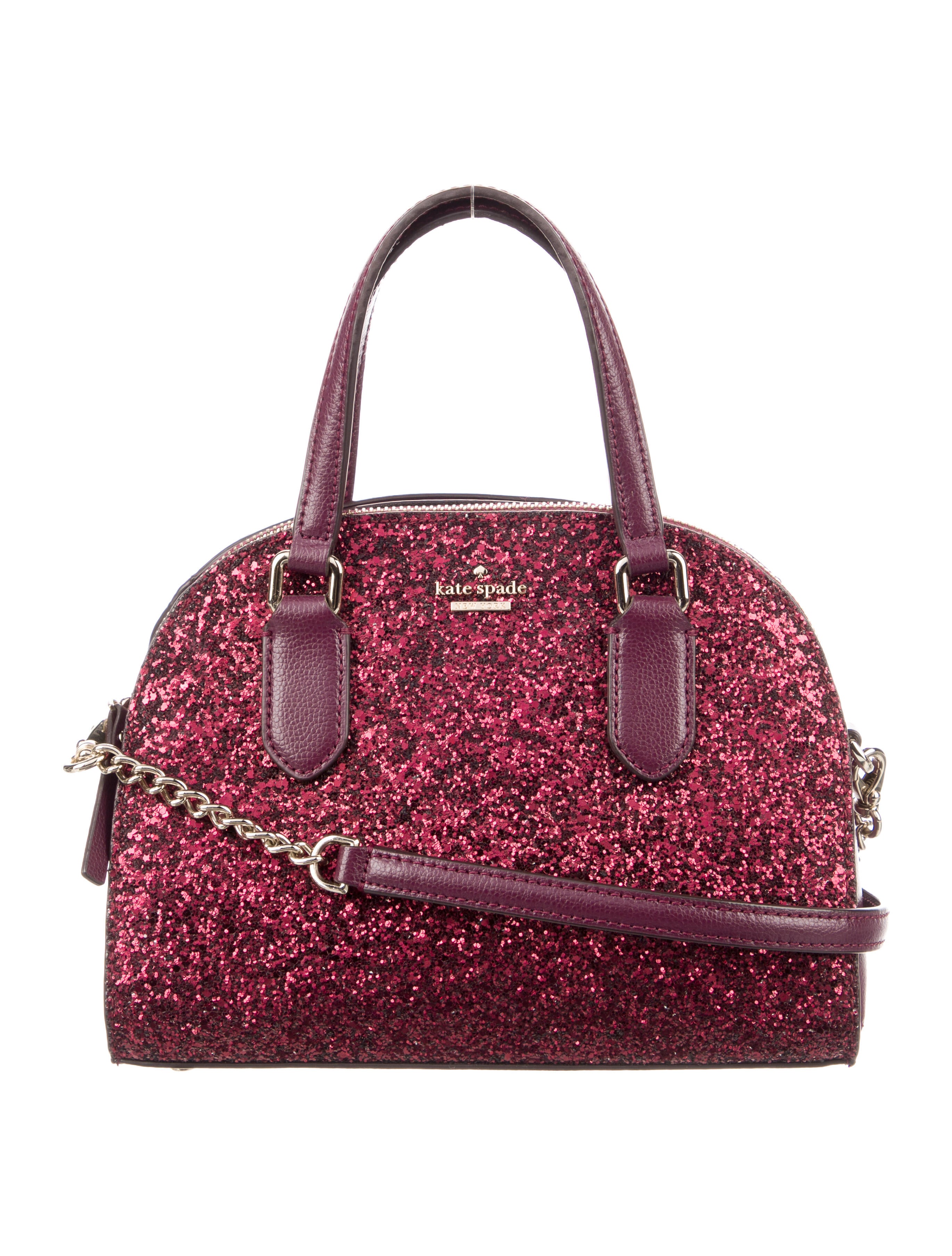 Kate Spade New York Leather Trim Glitter Handle Bag - Burgundy Handle ...
