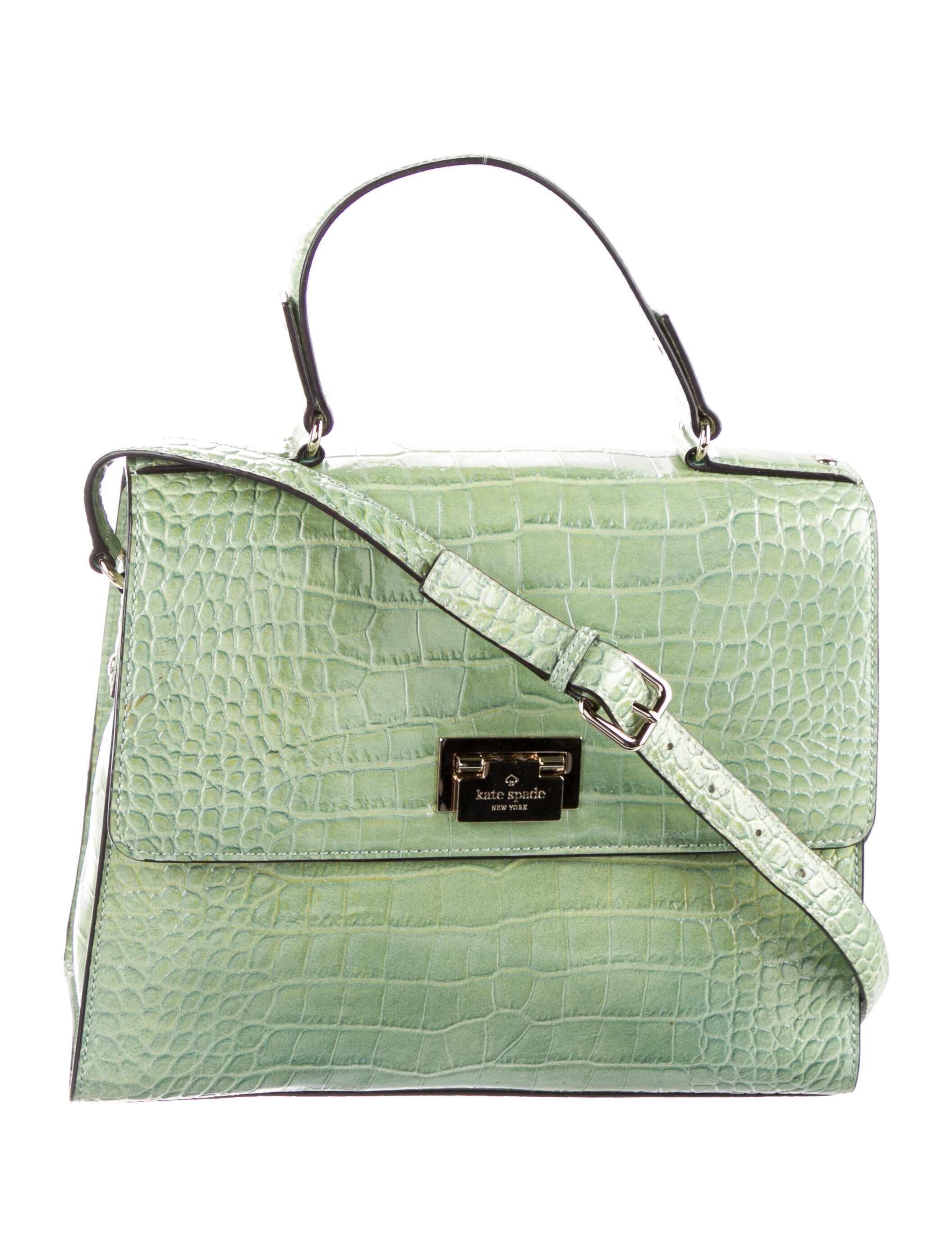 Kate Spade New York Embossed Leather Tote Bag - Green Totes, Handbags ...