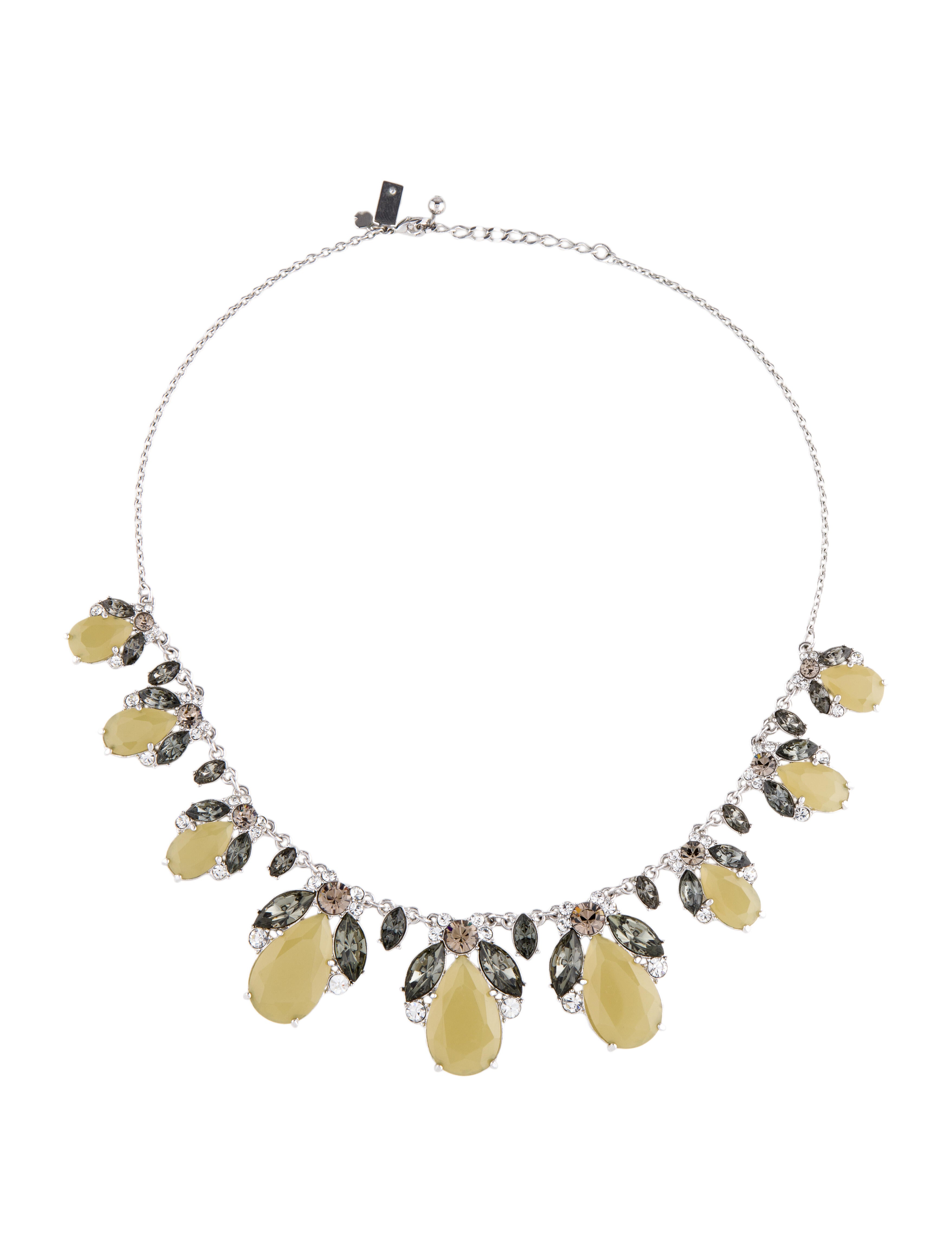 Tom Binns Baguette Crystal Collar Necklace - Silver-Tone Metal Collar ...