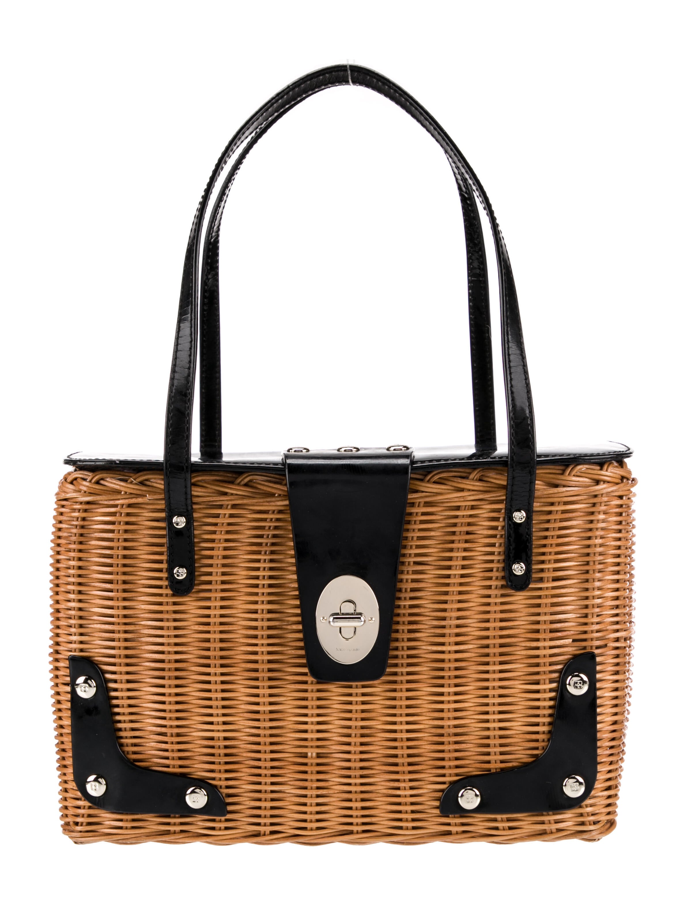 Kate Spade New York Wicker Leather Trimmed Basket Bag - Brown Bucket ...