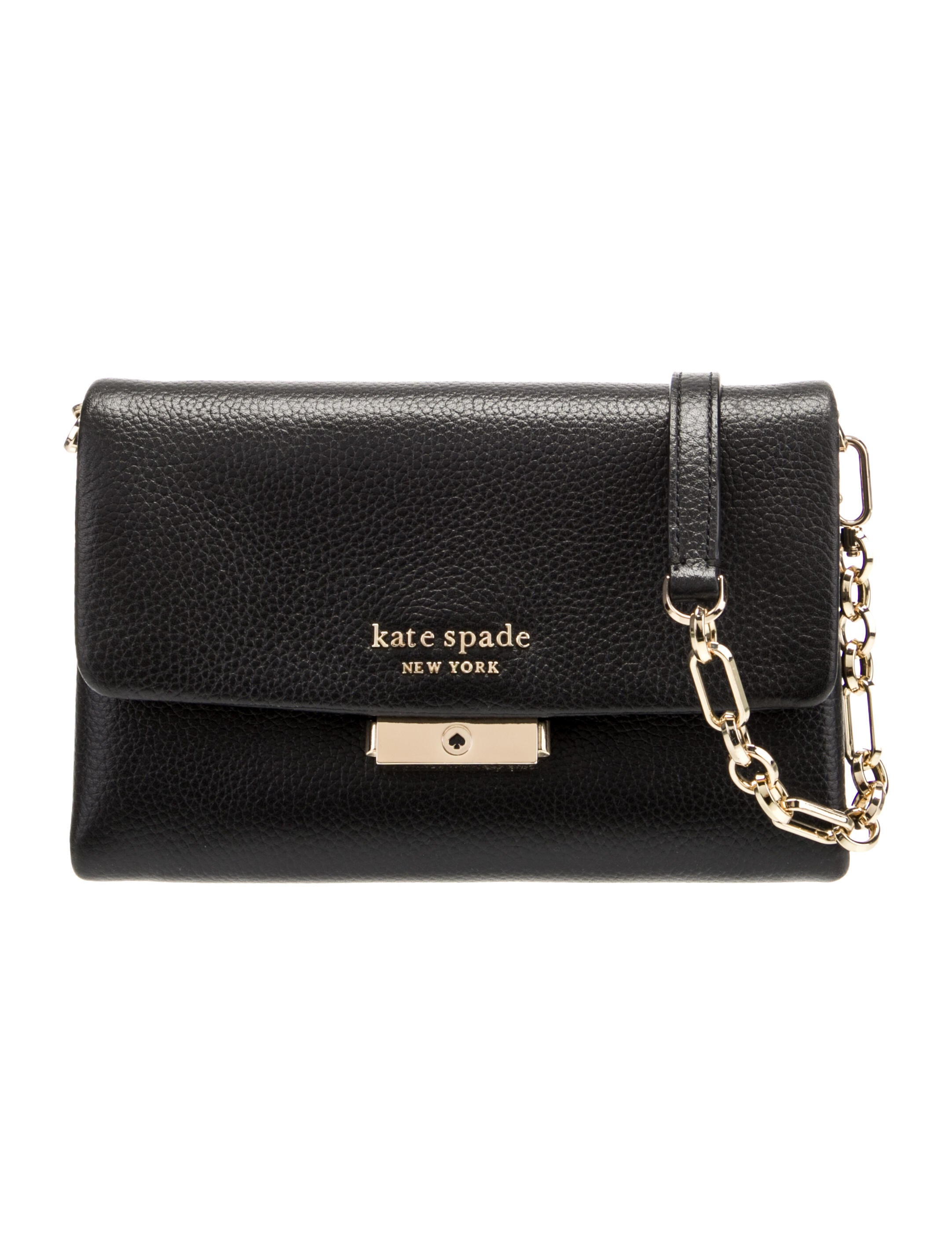 Kate Spade New York Chain-Link Leather Crossbody Bag - Black Crossbody ...