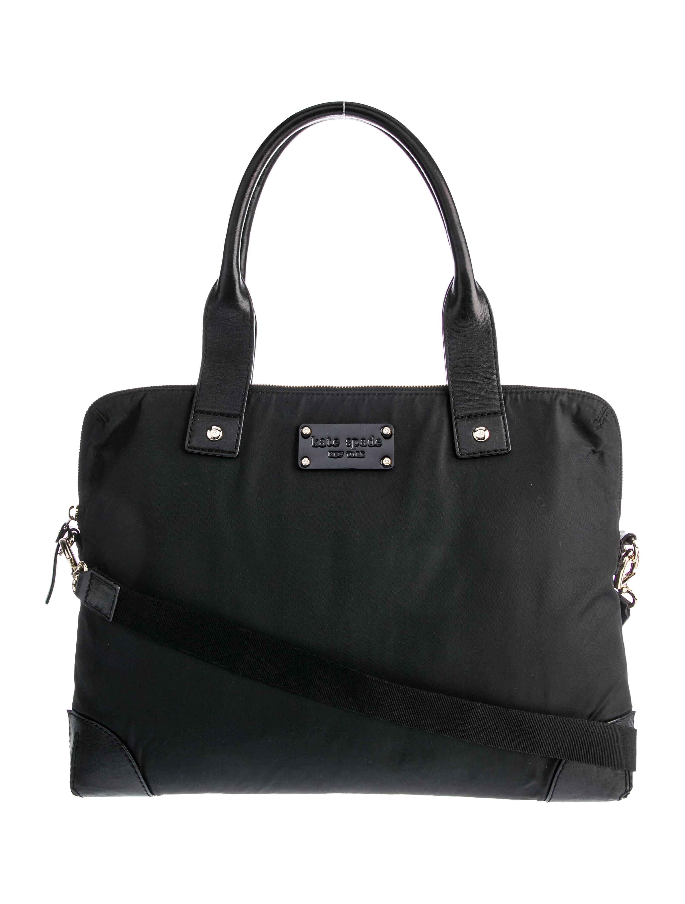Kate Spade New York Leather-Trimmed Nylon Briefcase - Black Luggage and ...