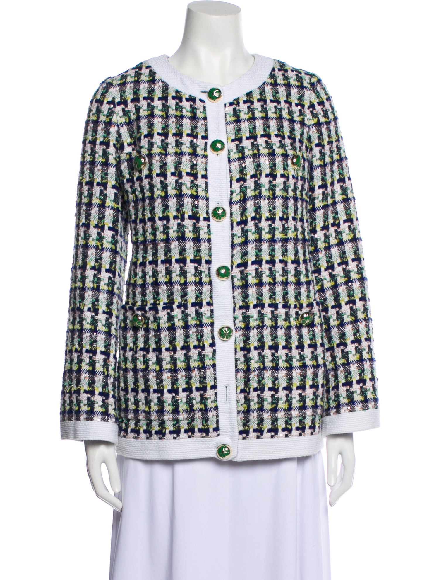 Kate Spade New York Tweed Pattern Evening Jacket - Blue Jackets ...