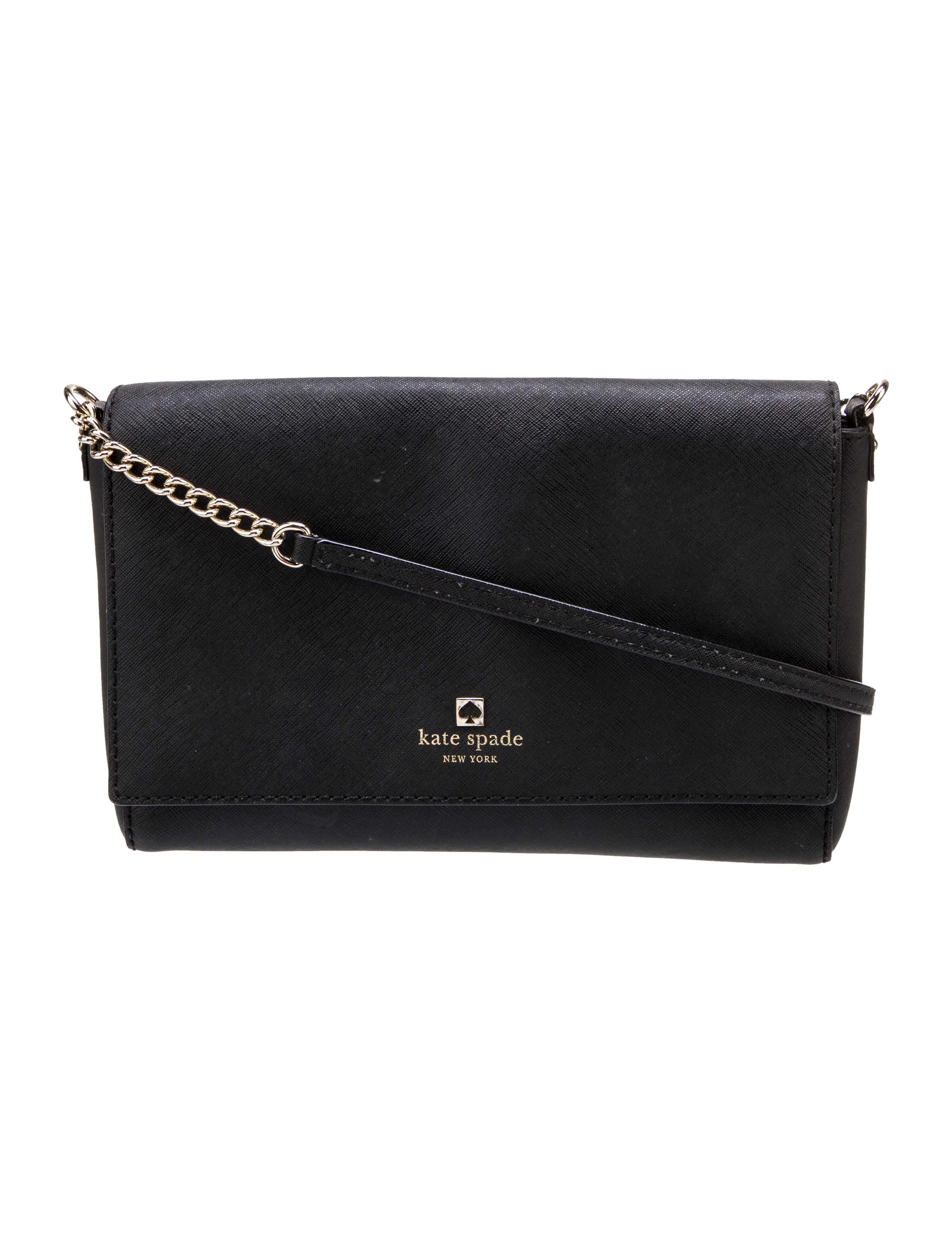 Kate Spade New York Chain-Link Saffiano Leather Crossbody Bag - Black ...