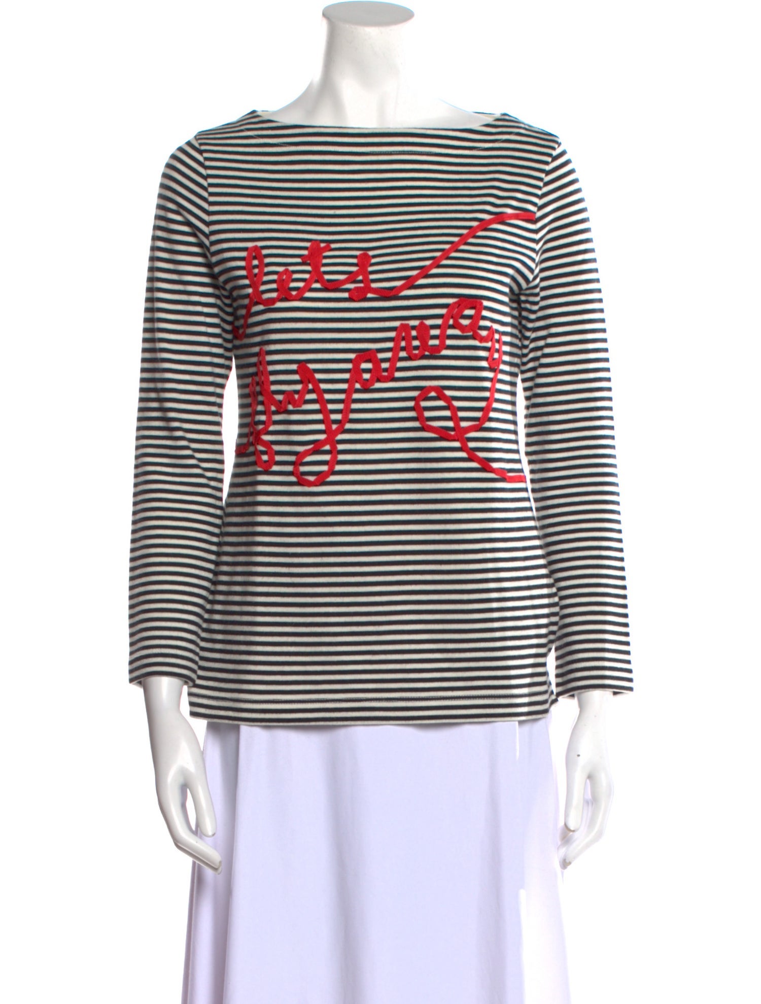 Kate Spade New York Striped Bateau Neckline Sweater - Black Knitwear ...