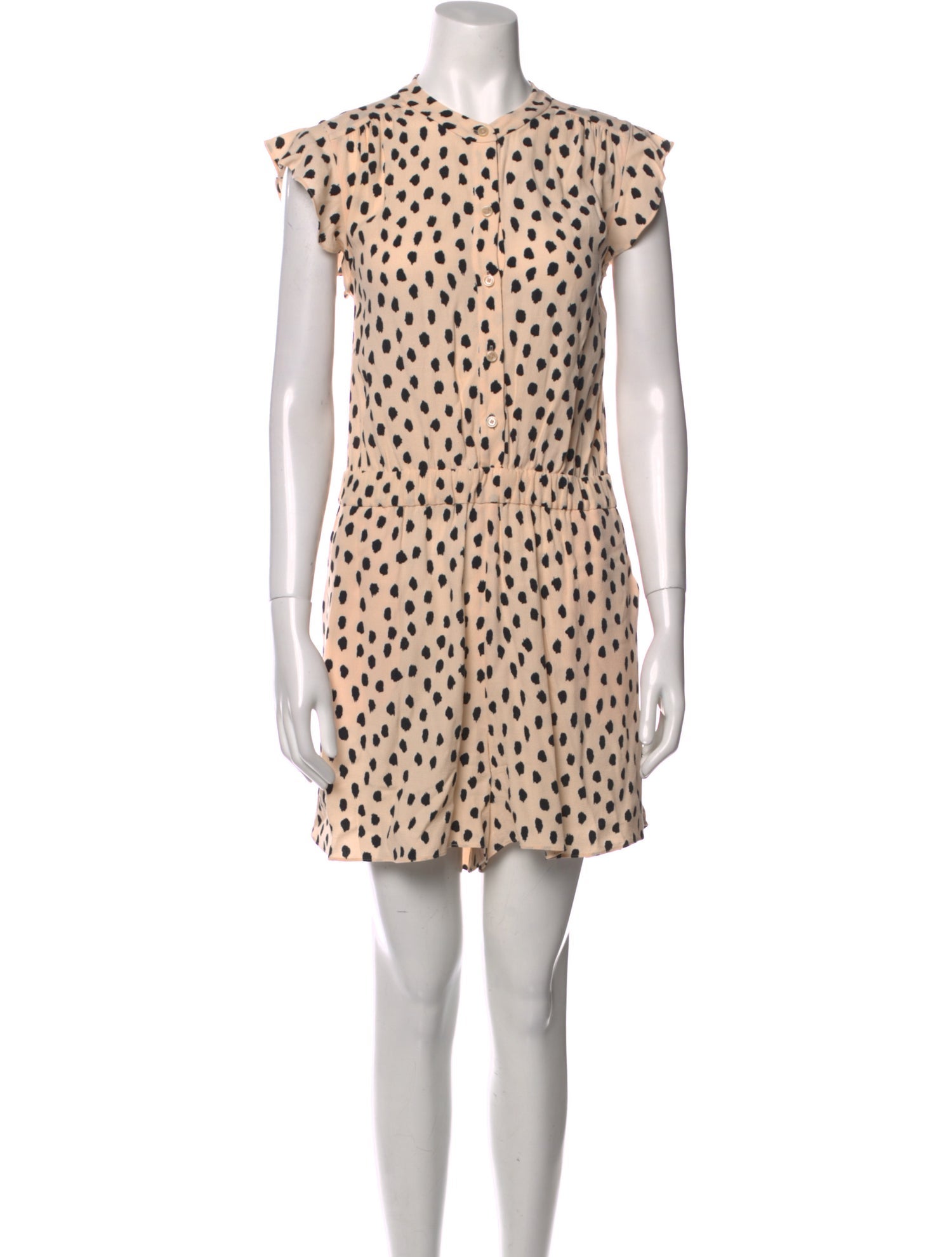 Kate Spade New York Animal Print Mock Neck Romper - Pink, 13.5" Rise ...