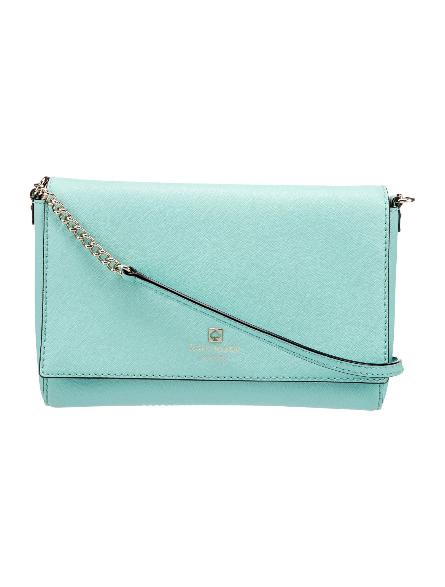 Kate Spade New York Chain-Link Saffiano Leather Crossbody Bag - Blue ...