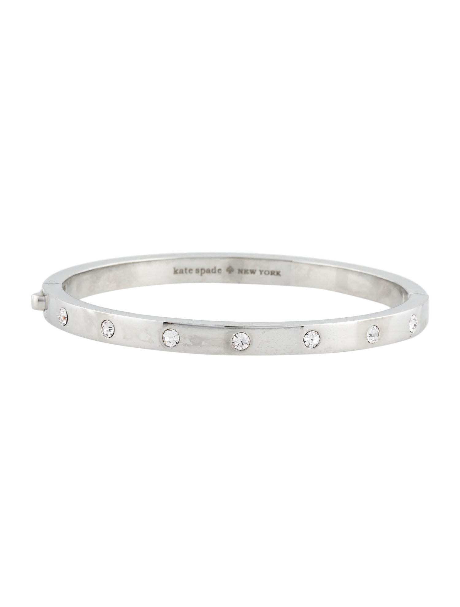 Kate Spade New York Crystal Hinged Bangle Bracelet - Gold-Tone Metal ...