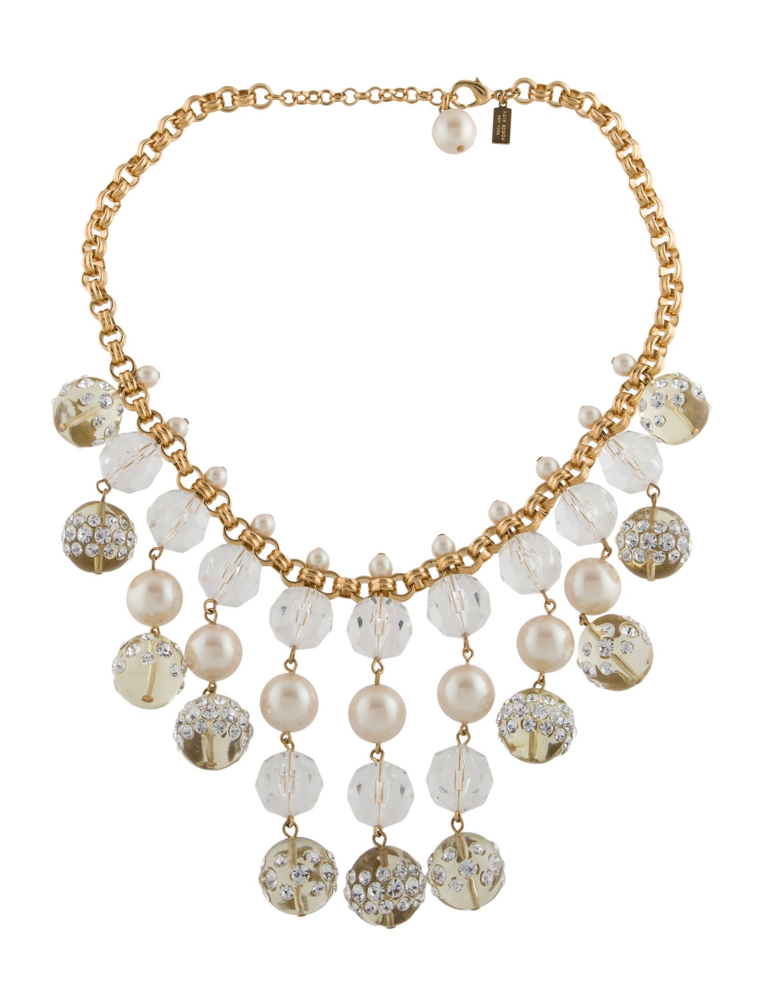 Kate Spade New York Faux Pearl Champagne Bubbles Spray Collar Necklace ...
