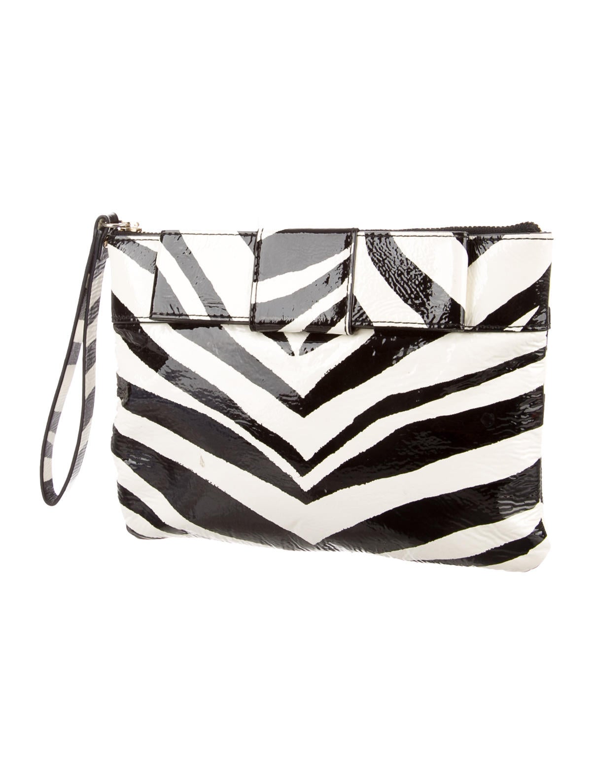 Kate Spade New York Zebra Print Patent Leather Clutch - Handbags ...