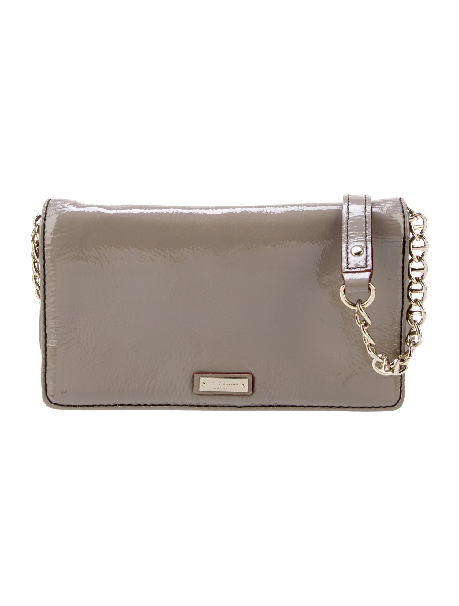 Kate Spade New York Chain-Link Leather Shoulder Bag - Grey Shoulder ...