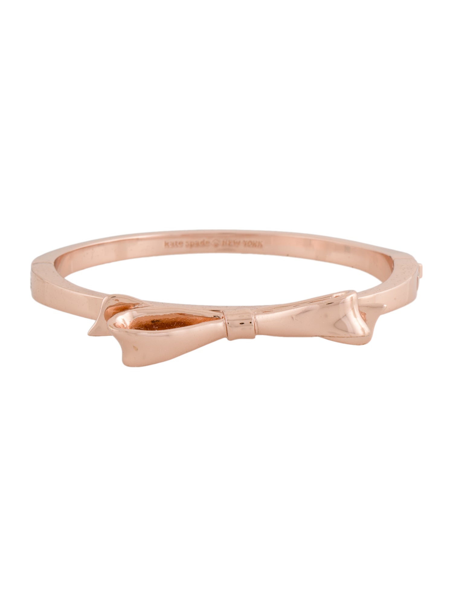 Kate Spade New York Bow Hinged Bangle Bracelet - Rose Gold-Tone Metal ...