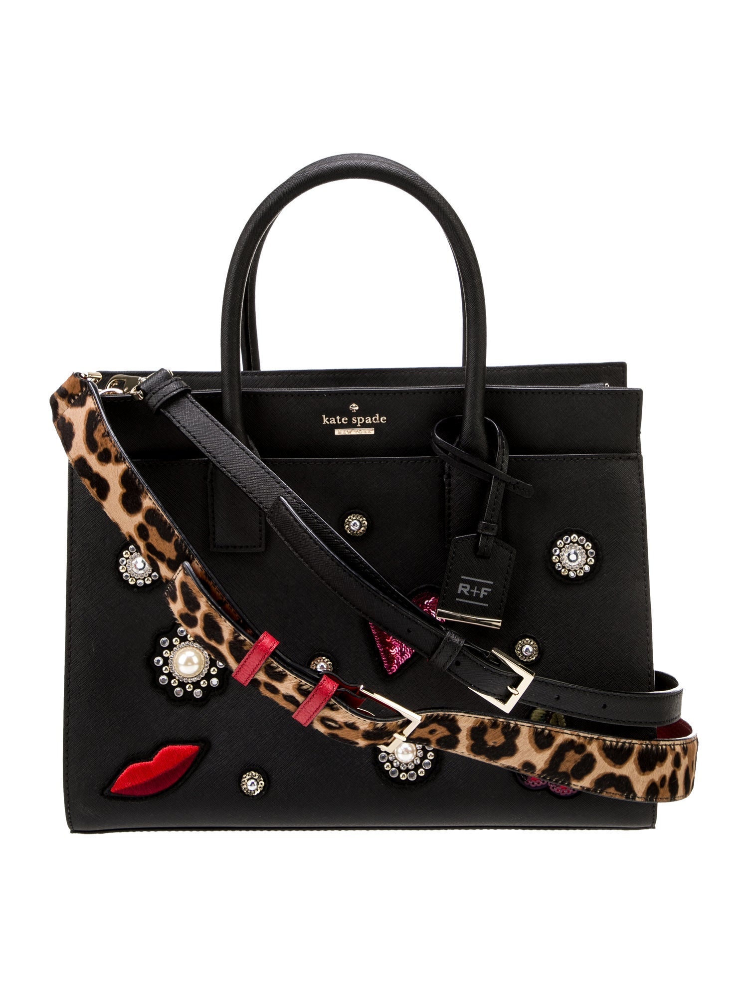 Kate Spade New York Embellished Leather Handle Bag - Black Handle Bags ...