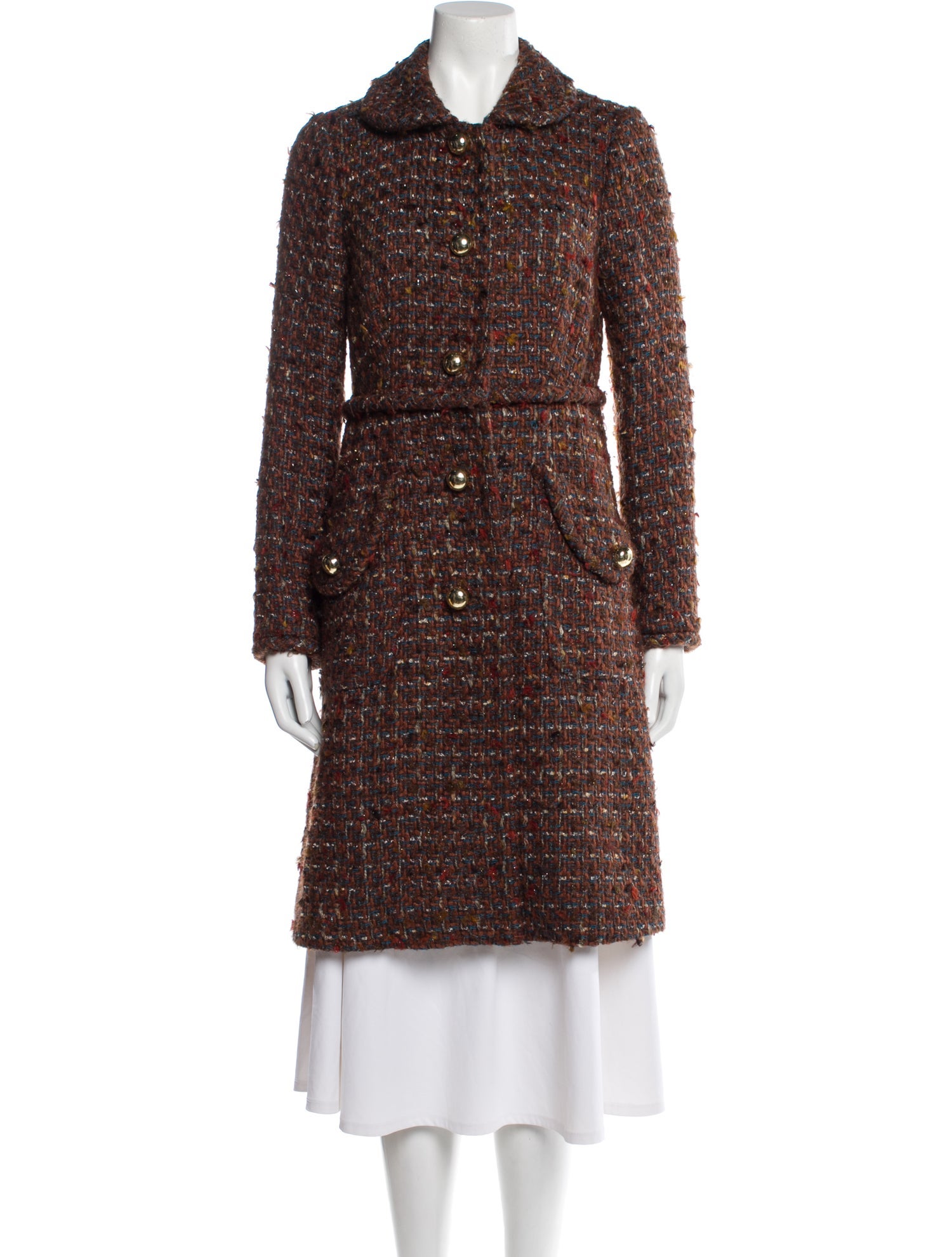 Kate Spade New York Tweed Pattern Trench Coat - Brown Coats, Clothing ...