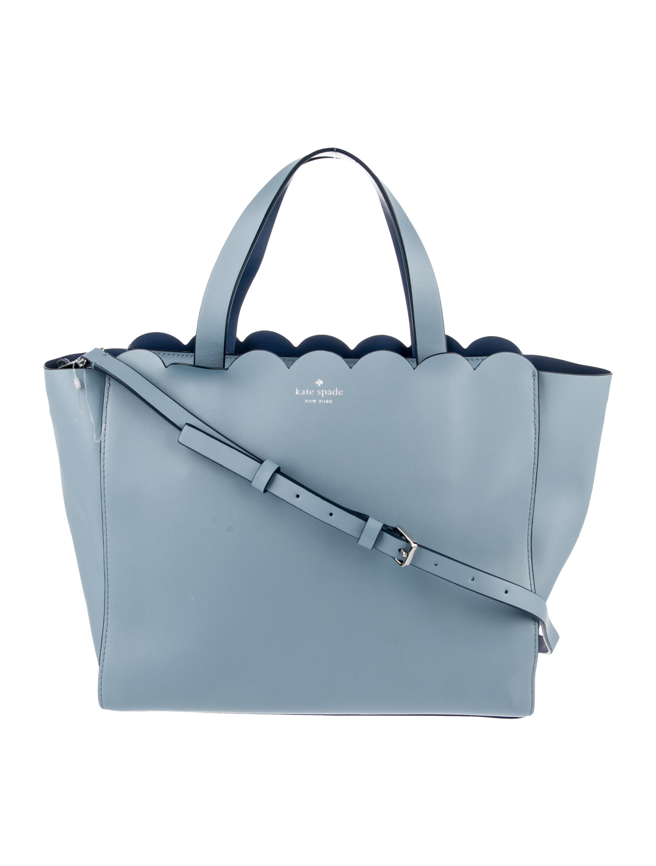 Kate Spade New York Leather Scallop-Trimmed Tote - Blue Totes, Handbags ...