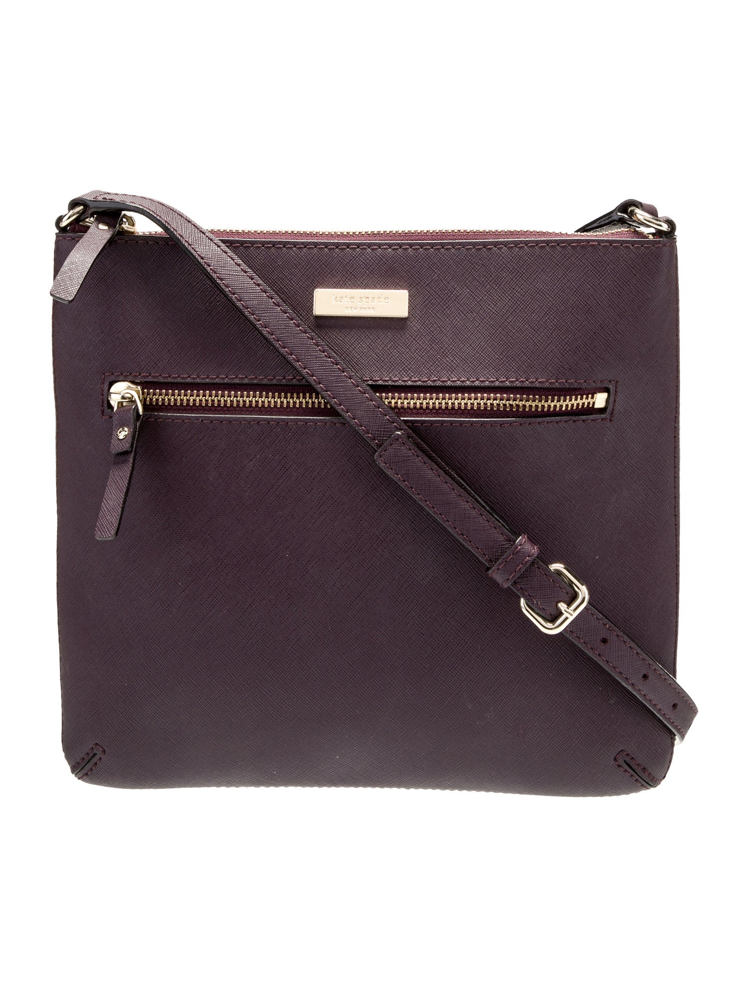 Kate Spade New York Saffiano Leather Crossbody Bag v - Burgundy ...