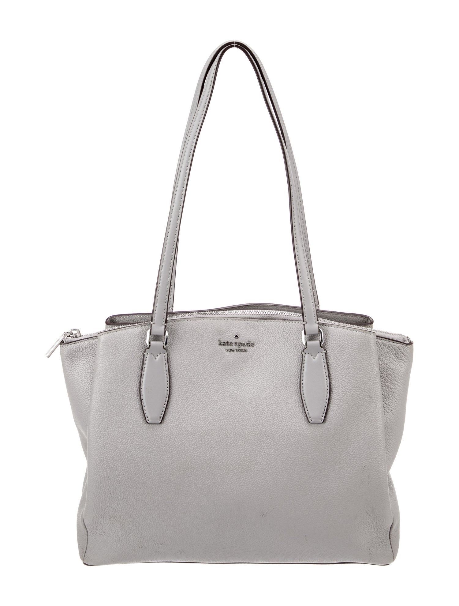 Kate Spade New York Leather Shoulder Bag - Grey Shoulder Bags, Handbags ...