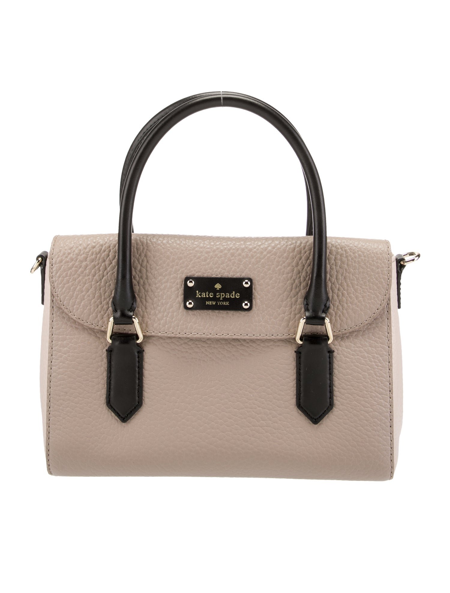 Kate Spade New York Gold-Tone Leather Hande Bag - Purple Handle Bags ...