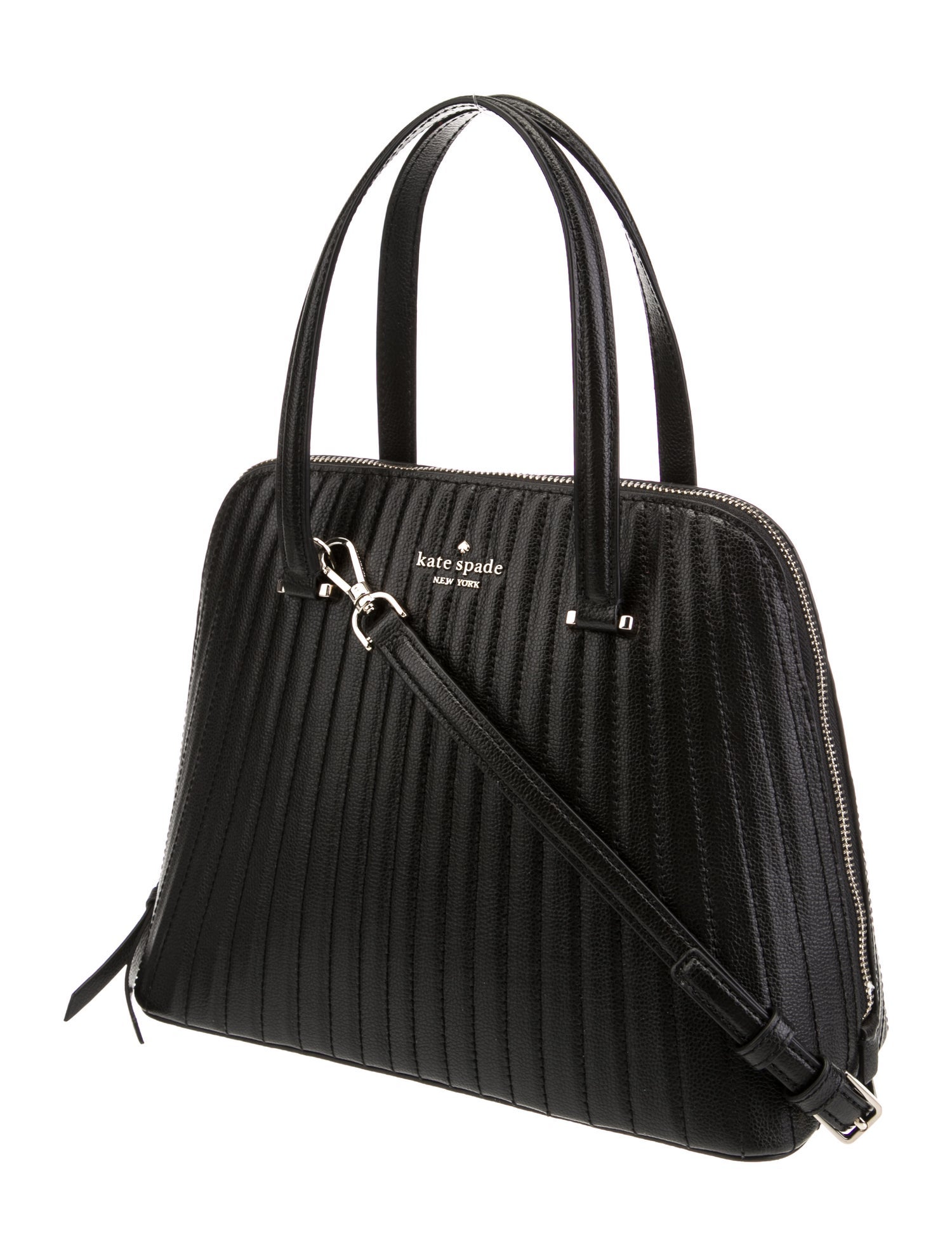 Kate Spade New York Leather Dome Satchel Bag - Black Handle Bags ...