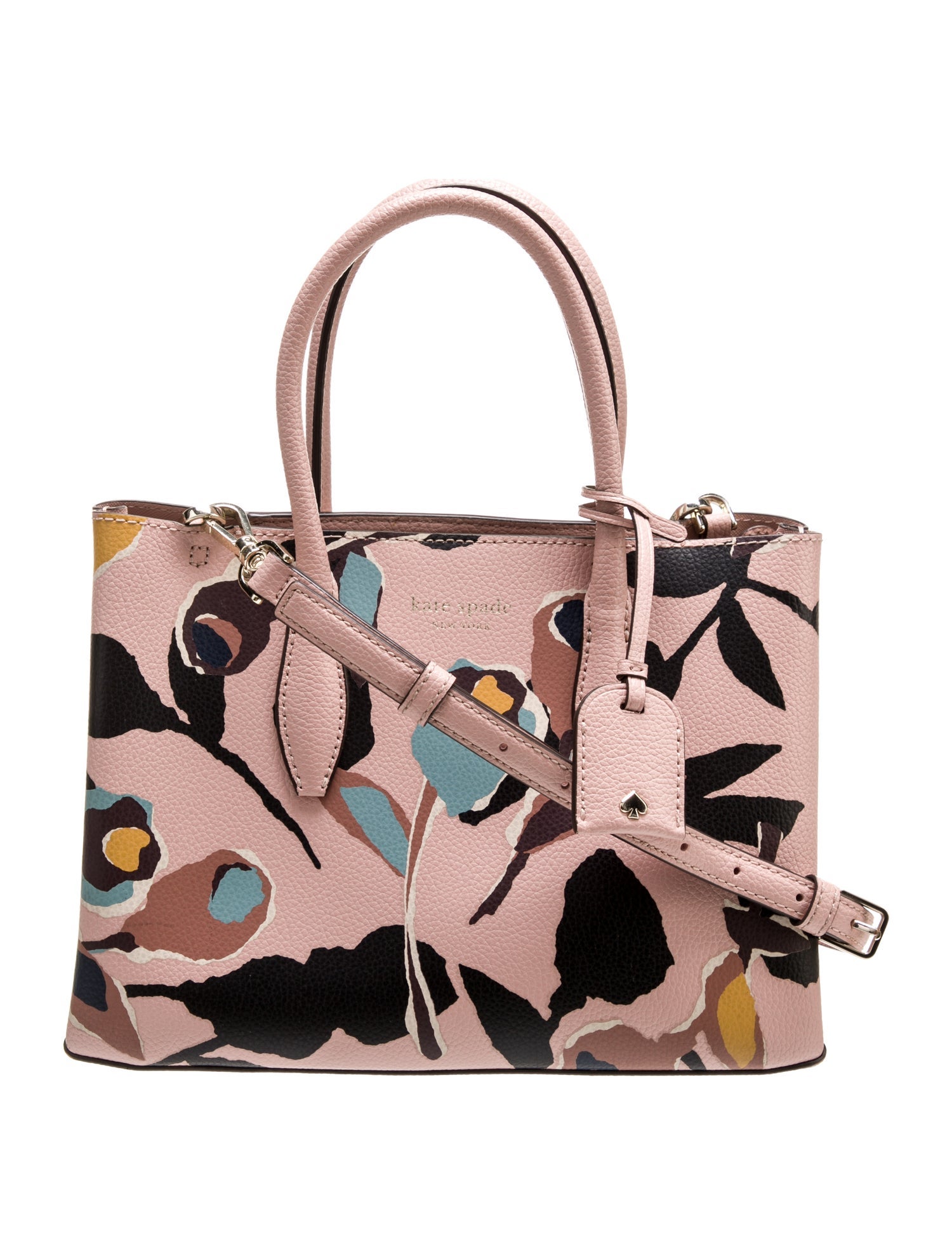 Kate Spade New York Pink Pattern Leather Gold Tone Handle Bag - Pink ...