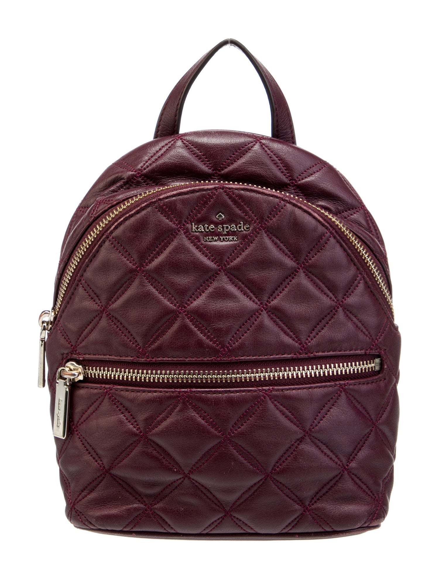 Kate Spade New York Leather Quilted Backpack - Burgundy Backpacks ...