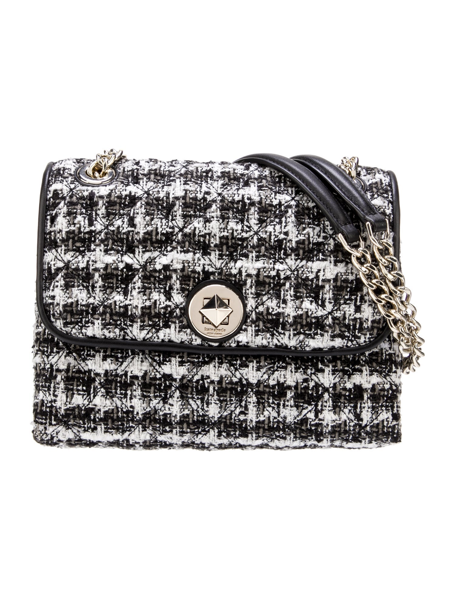 Kate Spade New York Tweed Shoulder Bag - Black Shoulder Bags, Handbags ...
