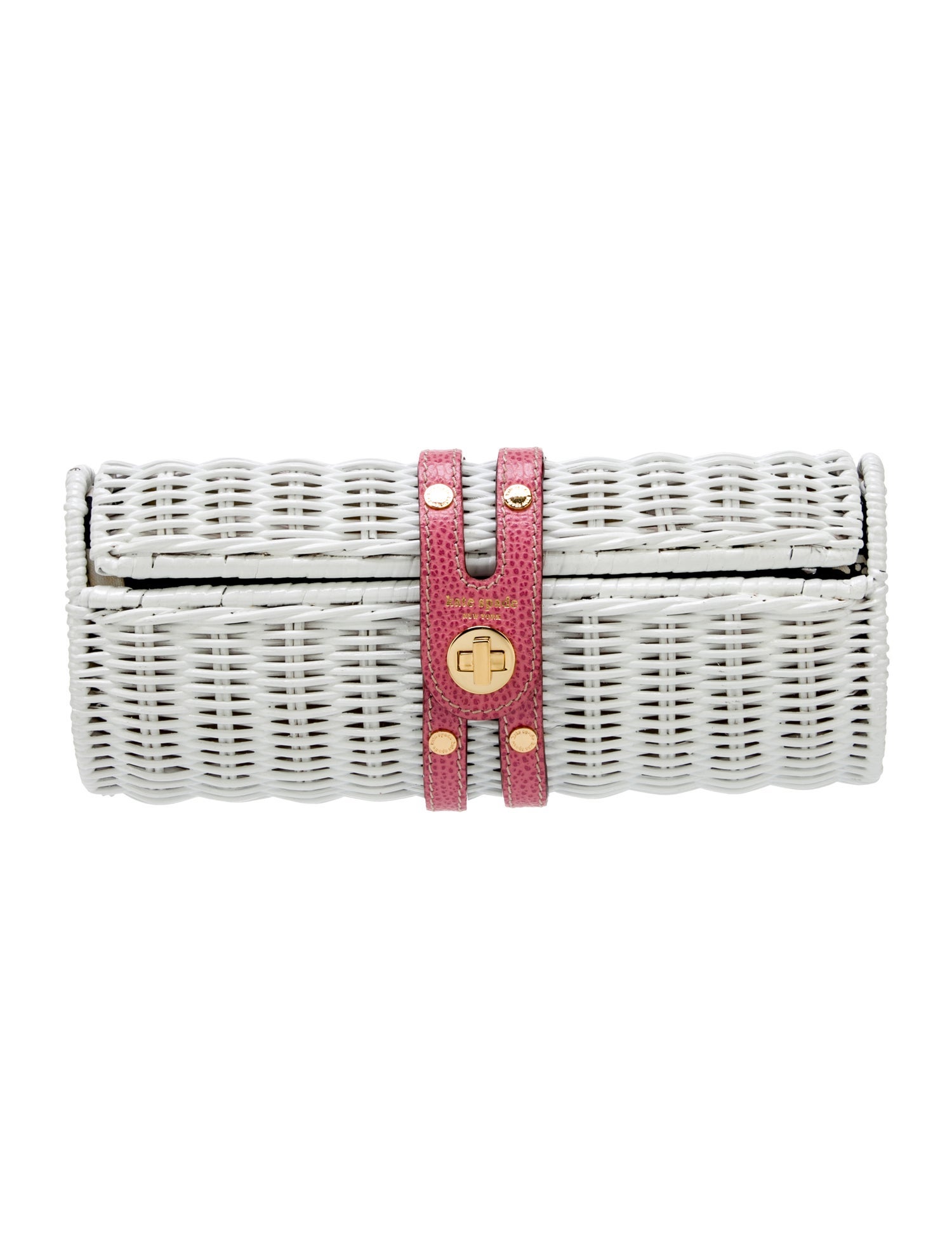 Kate Spade New York Leather Trimmed Raffia Clutch Bag - White Clutches ...