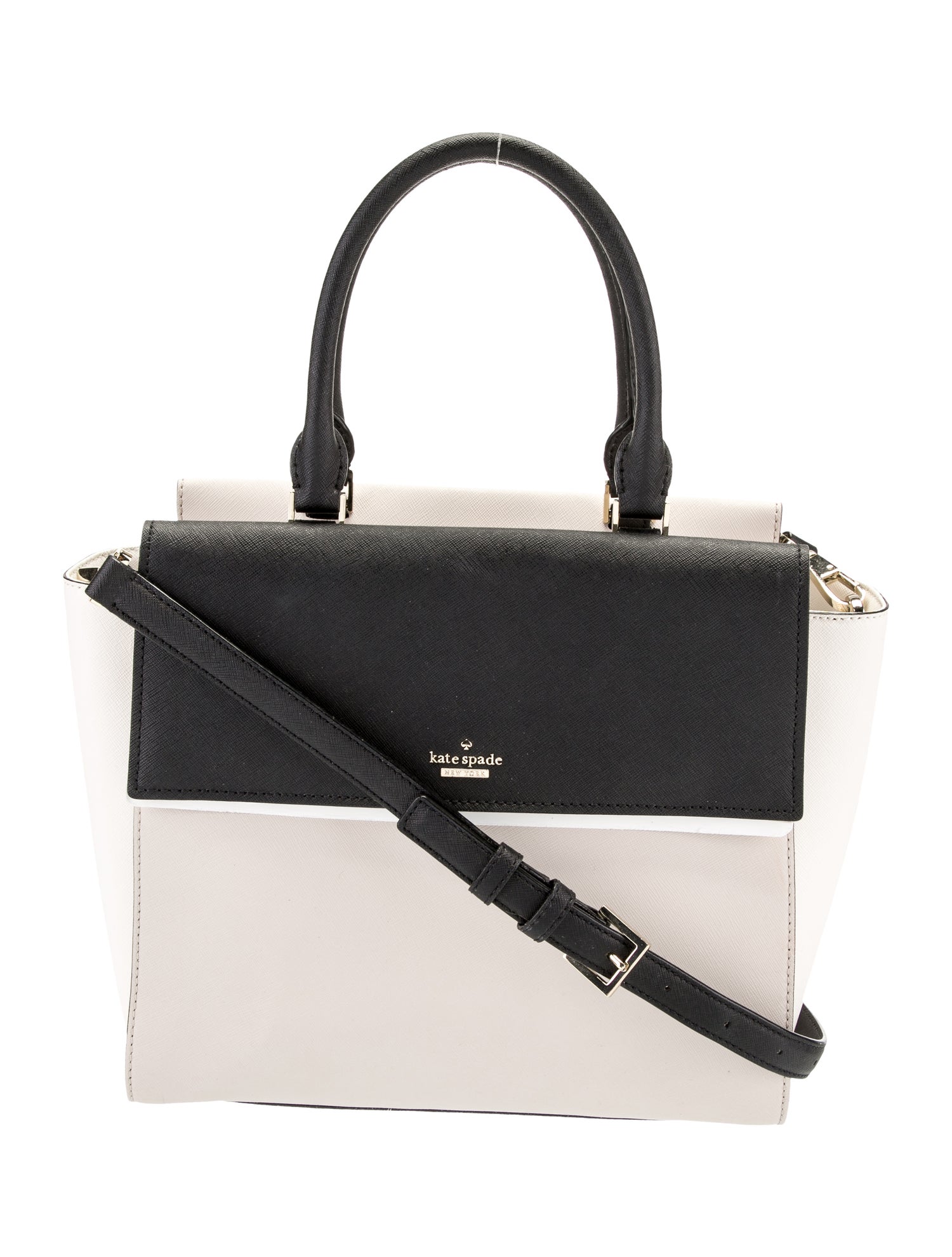 Kate Spade New York Saffiano Leather Tri-Toned Bag - Neutrals Handle ...