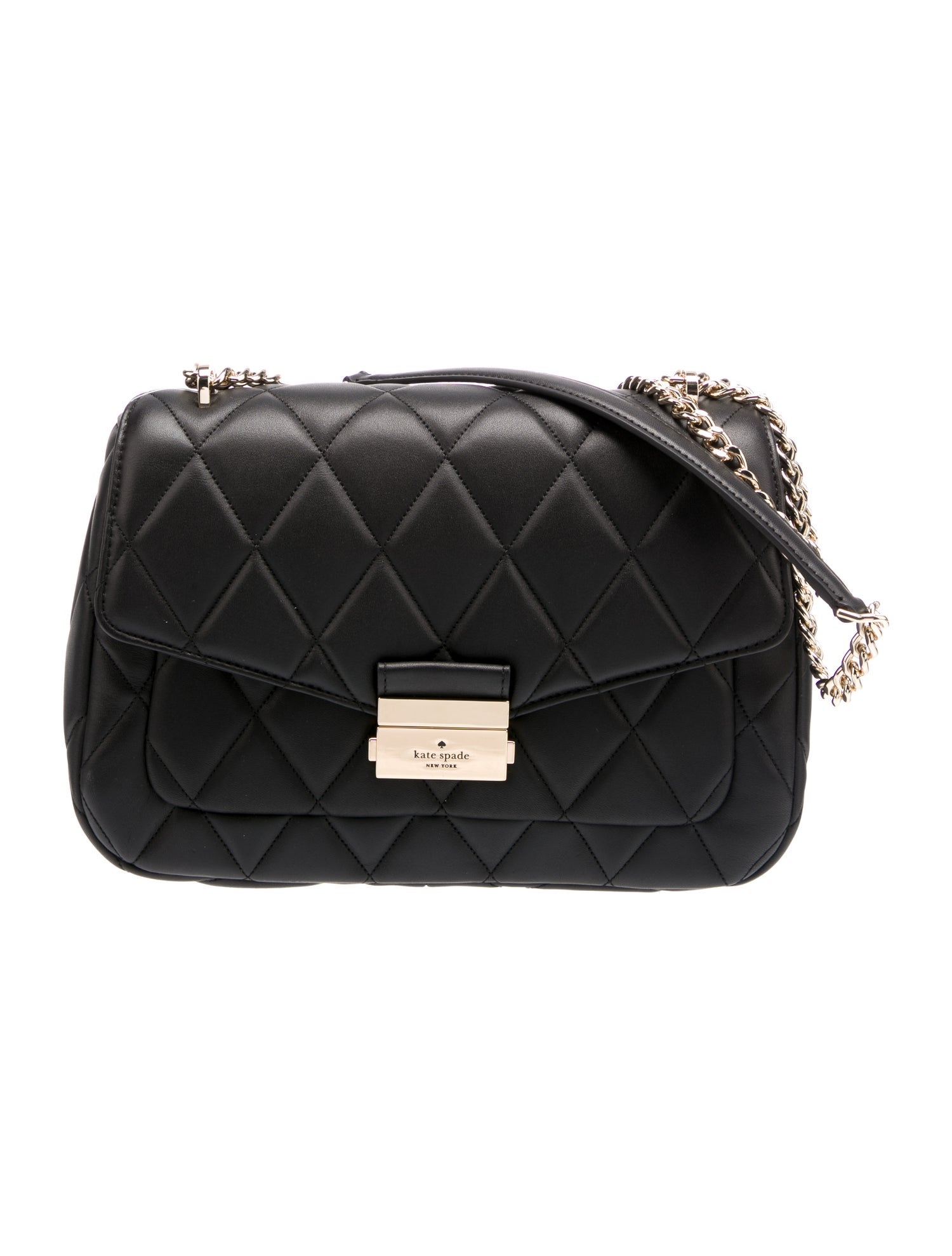 Kate Spade New York Chain-Link Leather Crossbody Bag - Black Crossbody ...