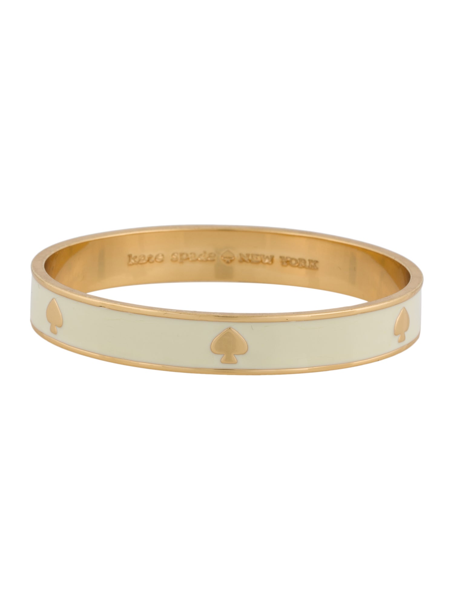 Kate Spade New York Enamel Spade Bangle Bracelet - White, Gold-Tone ...