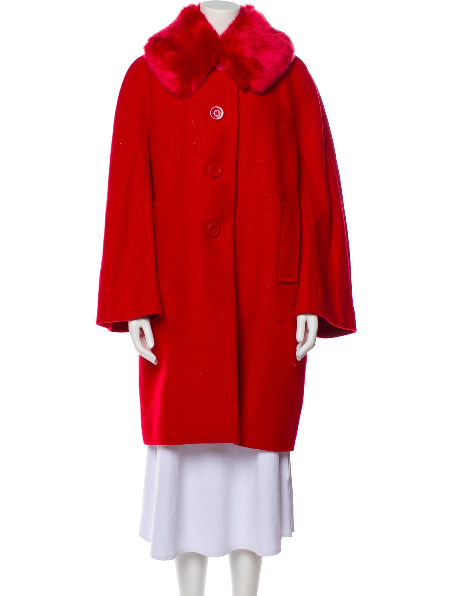 Kate Spade New York Faux Fur Coat - Red Coats, Clothing - WKA405408 ...