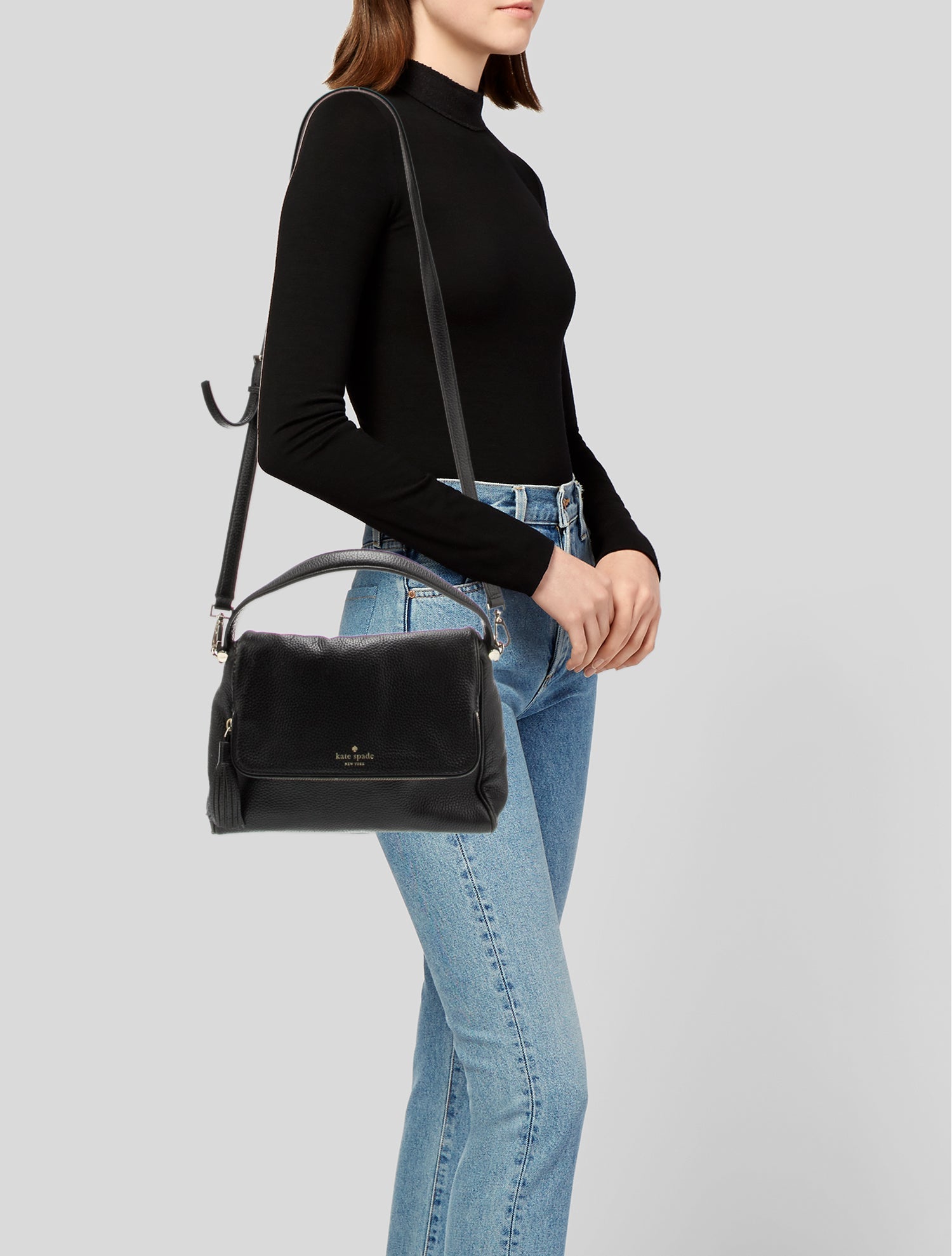 Kate Spade New York Leather Shoulder Bag - Black Shoulder Bags ...