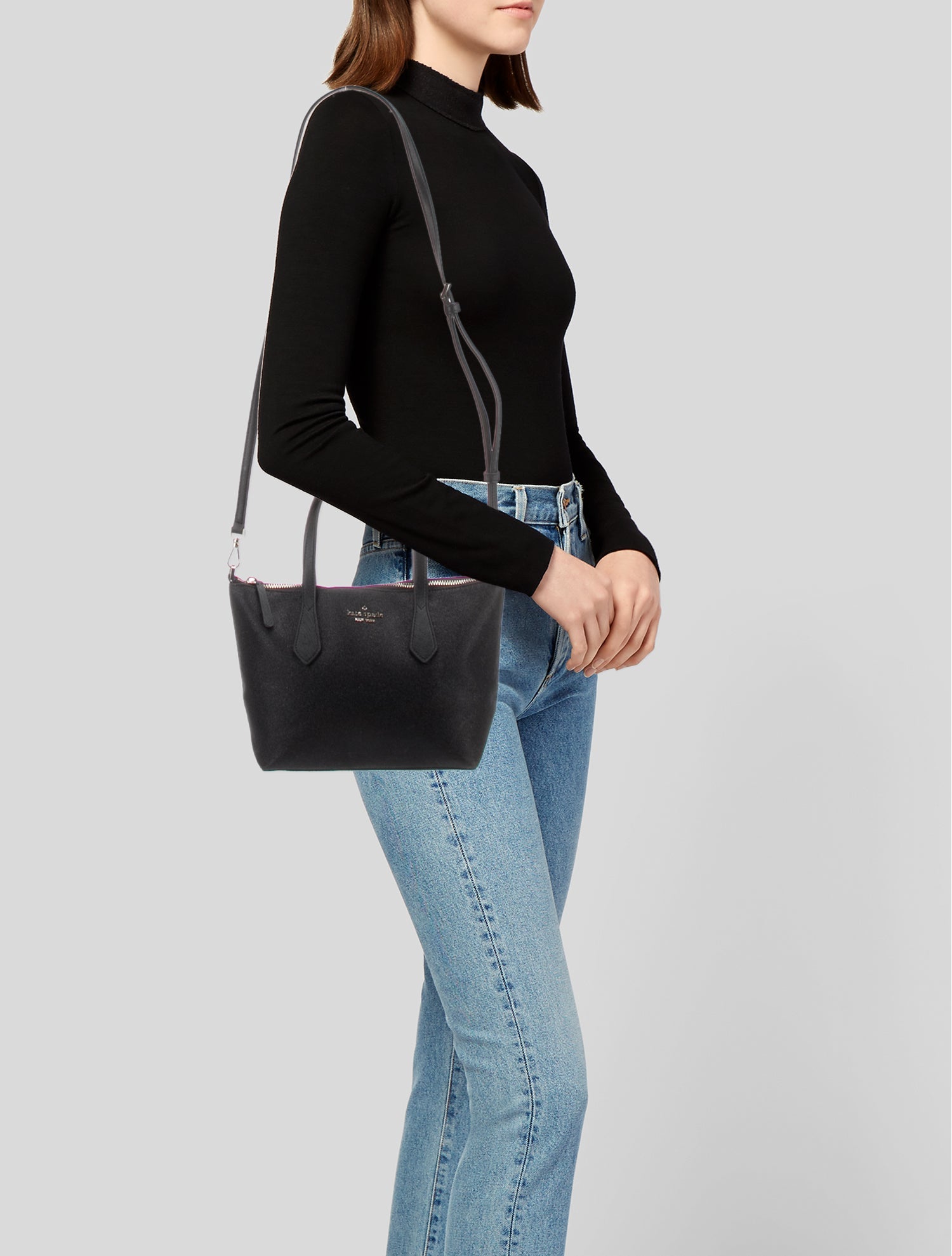 Kate Spade New York Glitter Top Handle Bag - Black Handle Bags ...
