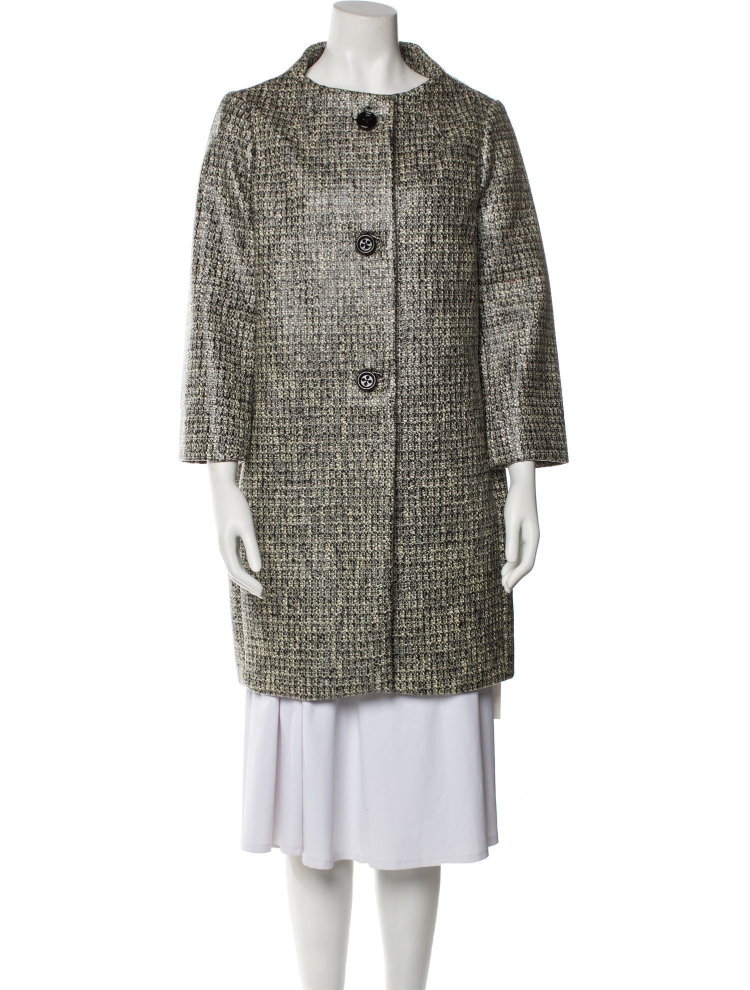 Kate Spade New York Tweed Pattern Coat - Neutrals Coats, Clothing ...