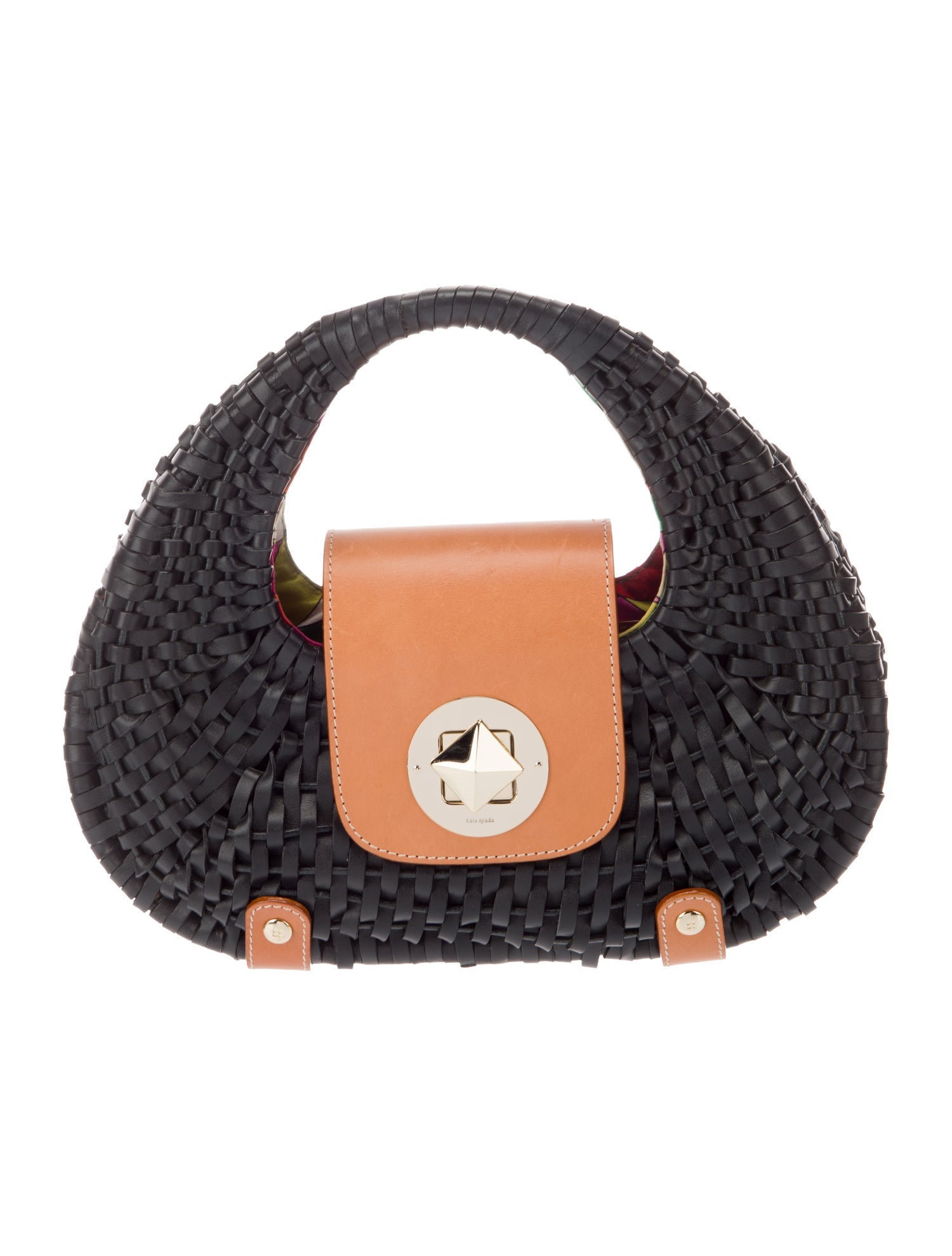 Kate Spade New York Leather-Trim Canvas Handle Bag - Black Handle Bags ...