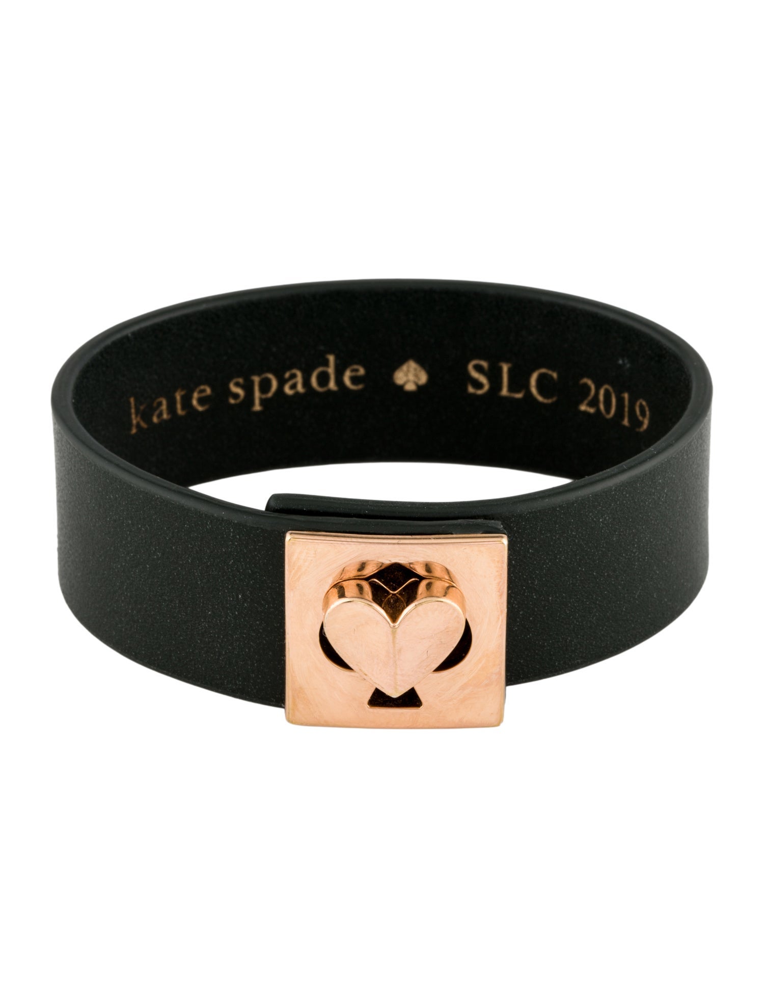 Kate Spade New York Leather Heritage Spade Heart Twistlock Bracelet ...