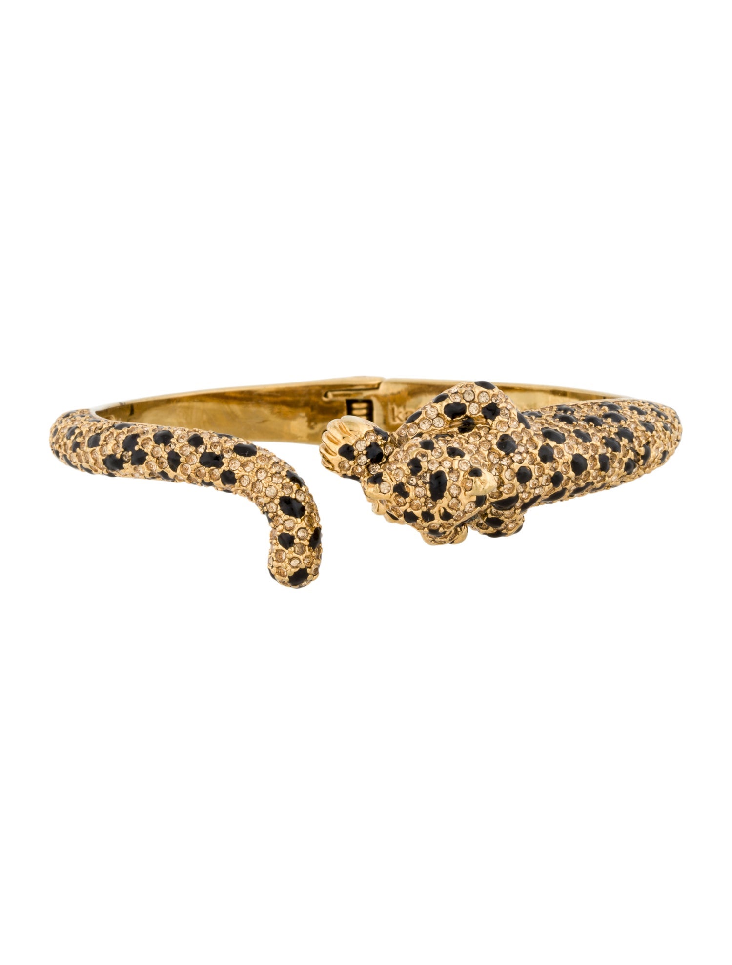 Kate Spade New York Crystal & Enamel Run Wild Cheetah Cuff Bracelet ...